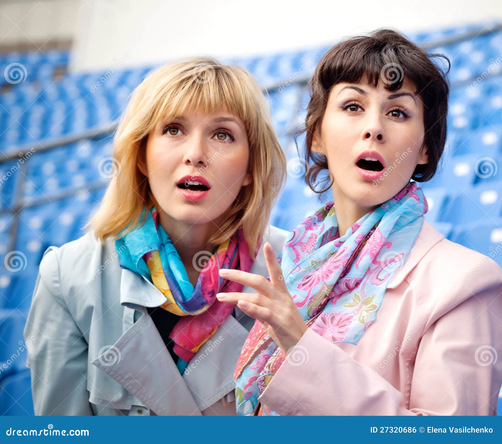 Two Women Fans Watching Competition Stock Photo - Image of match, jump ...