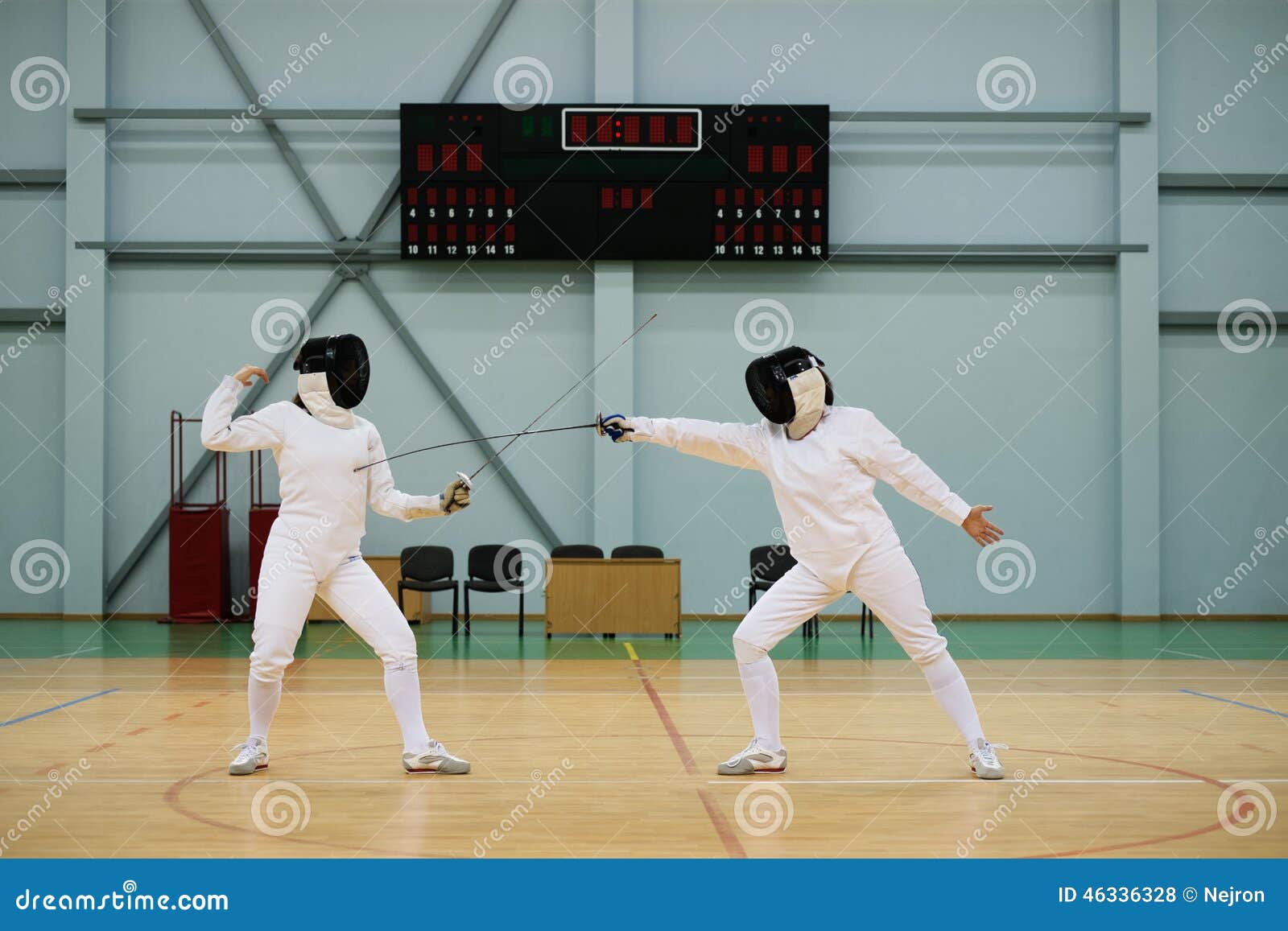 Two Women on a Fencing Training Stock Photo - Image of outfit ...