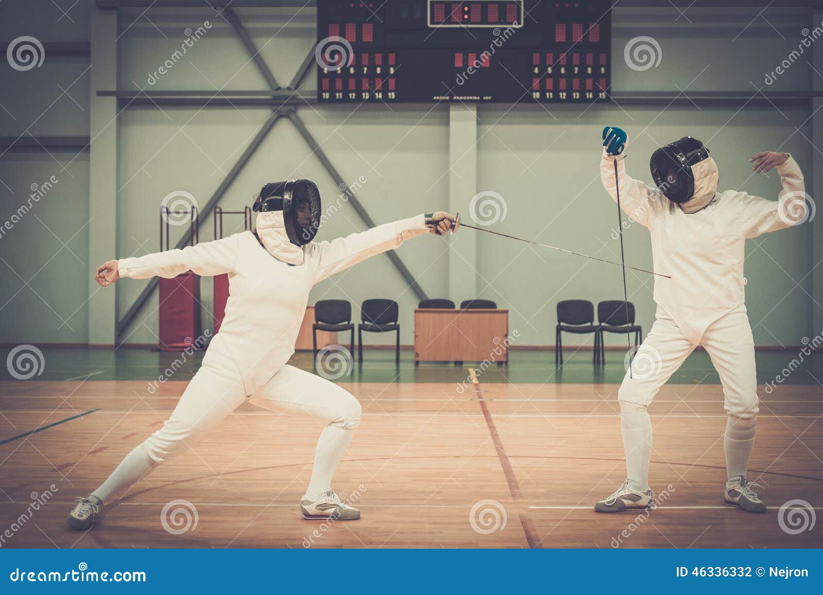 Two Women on a Fencing Training Stock Photo - Image of epee, active ...