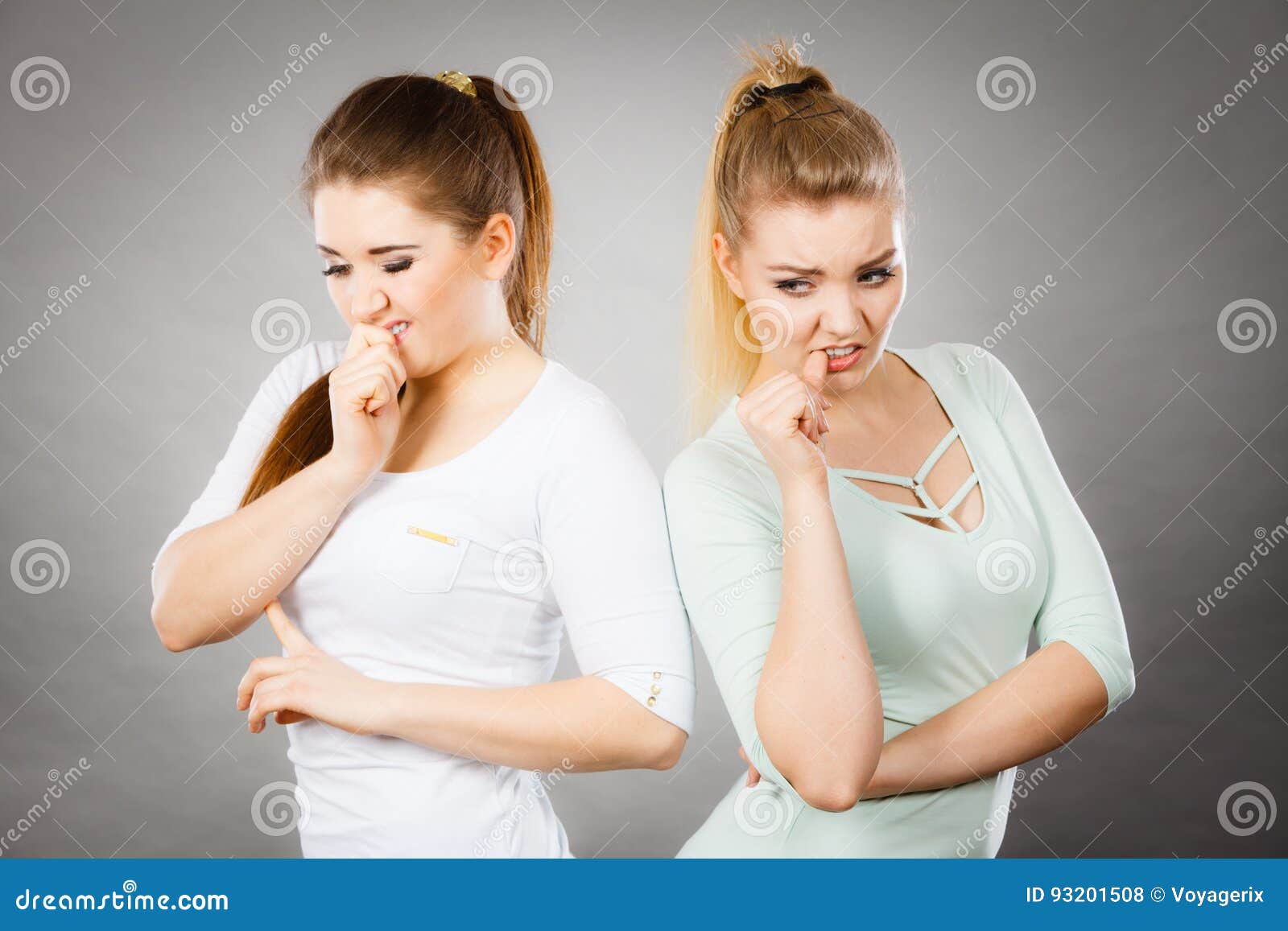 Two Women Friends Being Scared and Worried Stock Photo - Image of ...