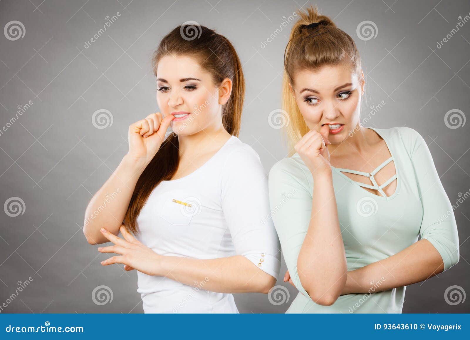 Two Women Friends Being Scared and Worried Stock Photo - Image of ...