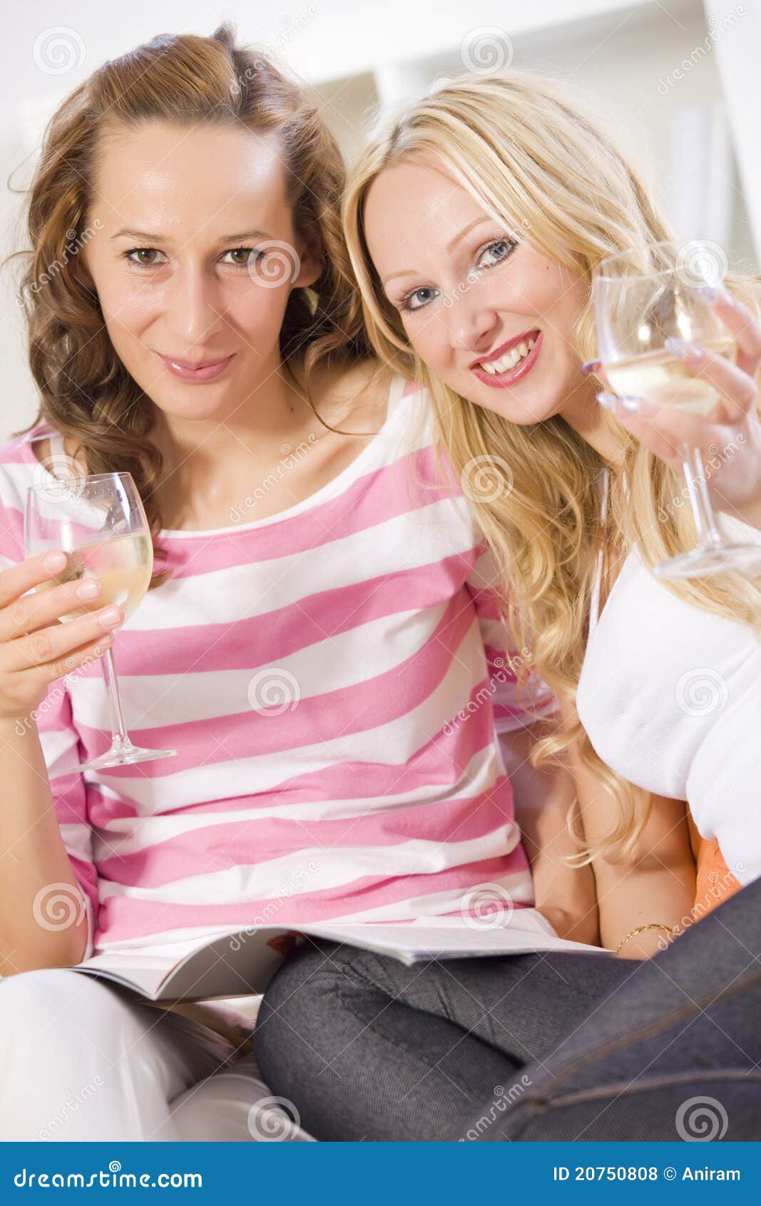 Two women friends at home stock photo. Image of lifestyle - 20750808