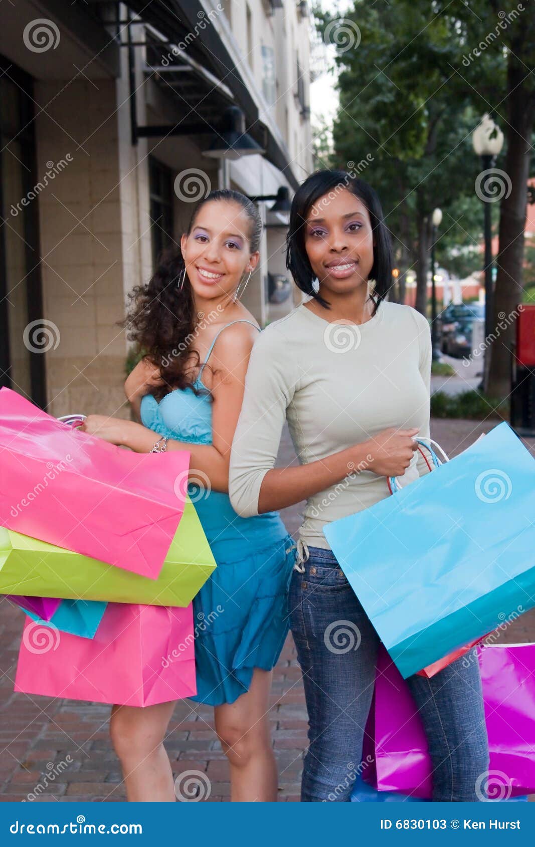 Two Women Friends Shopping stock image. Image of fashion - 6830103