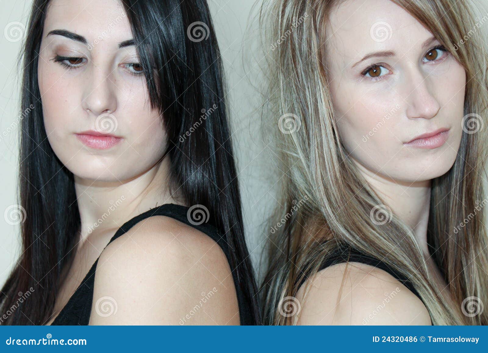 Two women glaring stock photo. Image of together, straight - 24320486