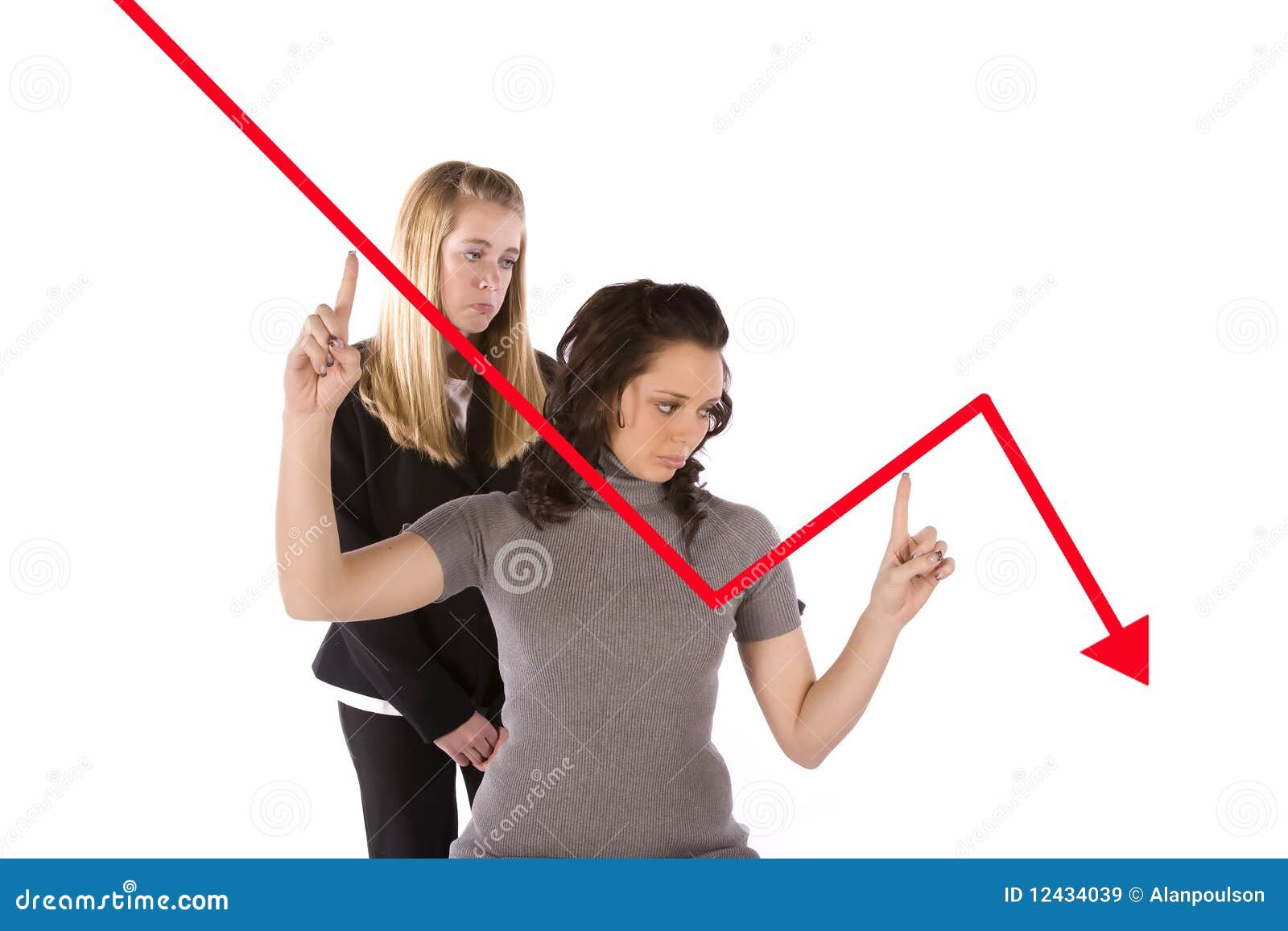 Two women graph stock image. Image of showing, growth - 12434039