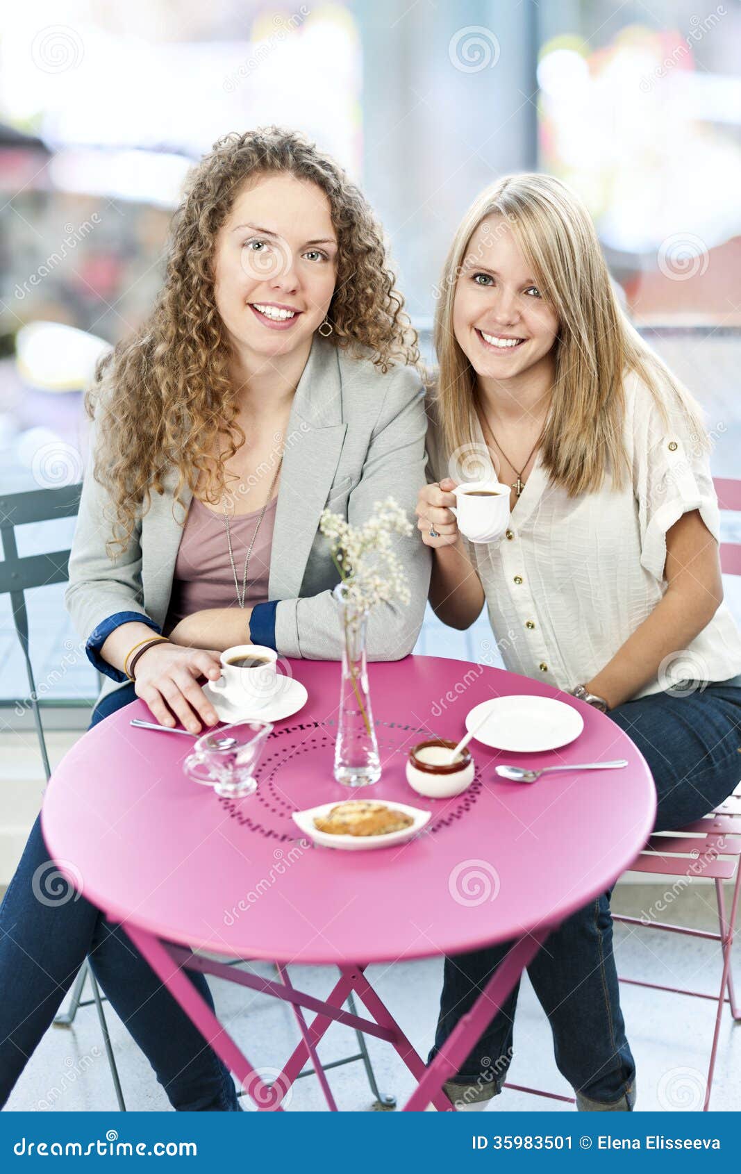 Two women having coffee stock image. Image of leisure - 35983501