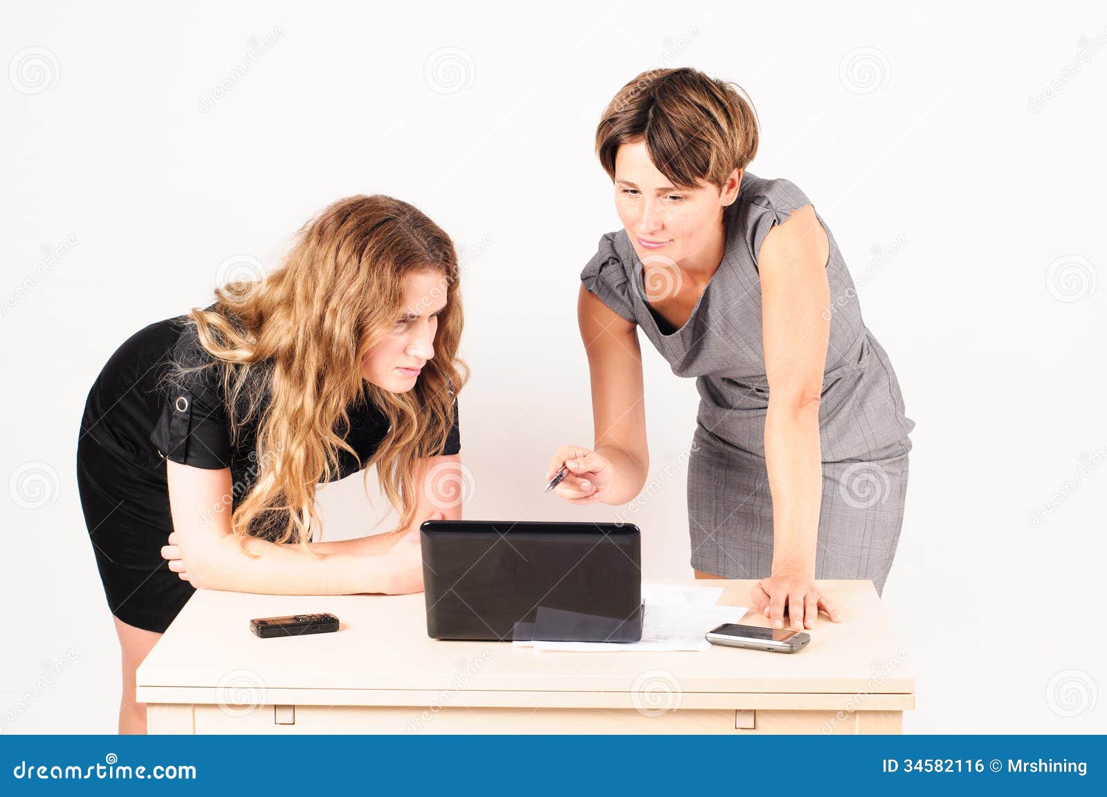 Two Women Having Discussing Stock Photo - Image of success, corporate ...