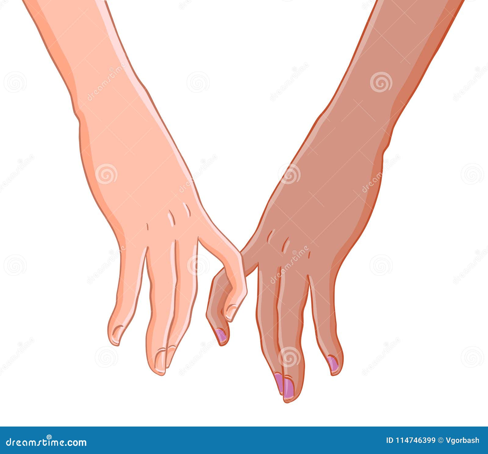 Two Women Holding Hands Isolated On White Lesbian Couple Stock Vector