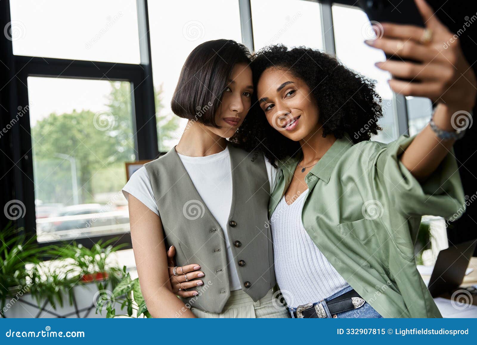 Two Women A Lesbian Couple Pose Stock Image Image Of Confident