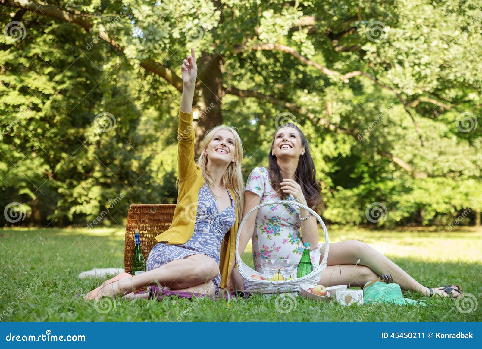 Two Women Looking at the Nature Stock Image - Image of girl, juice ...