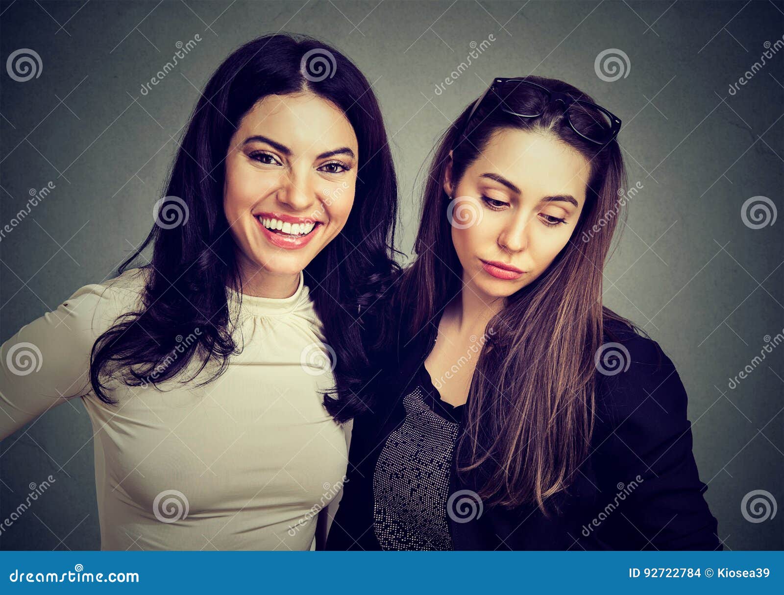 Two Women, One Happy, Another Sad Stock Photo - Image of adult, nagger ...