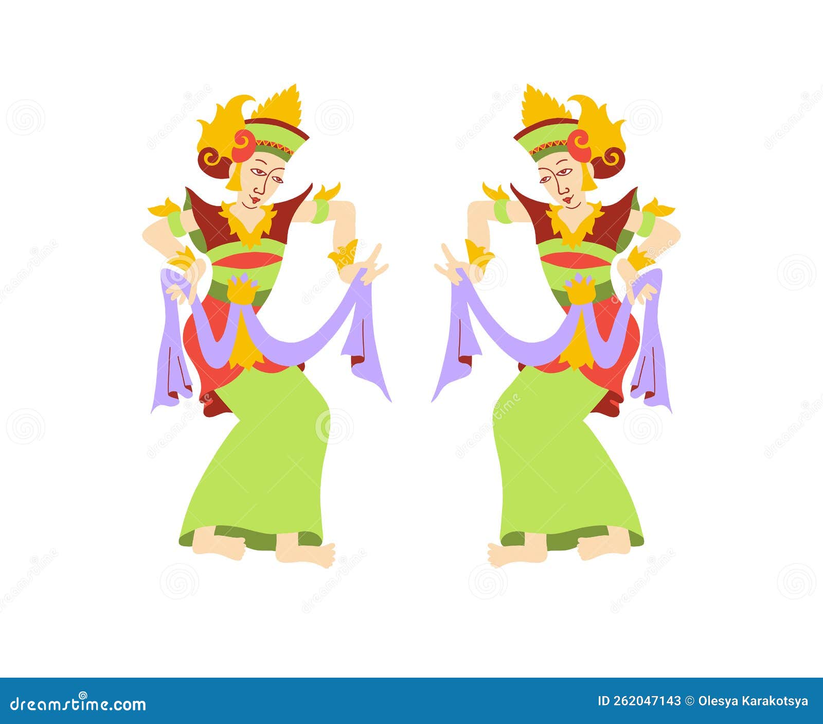 Man Balinese Dance Cartoon Vector | CartoonDealer.com #49632693