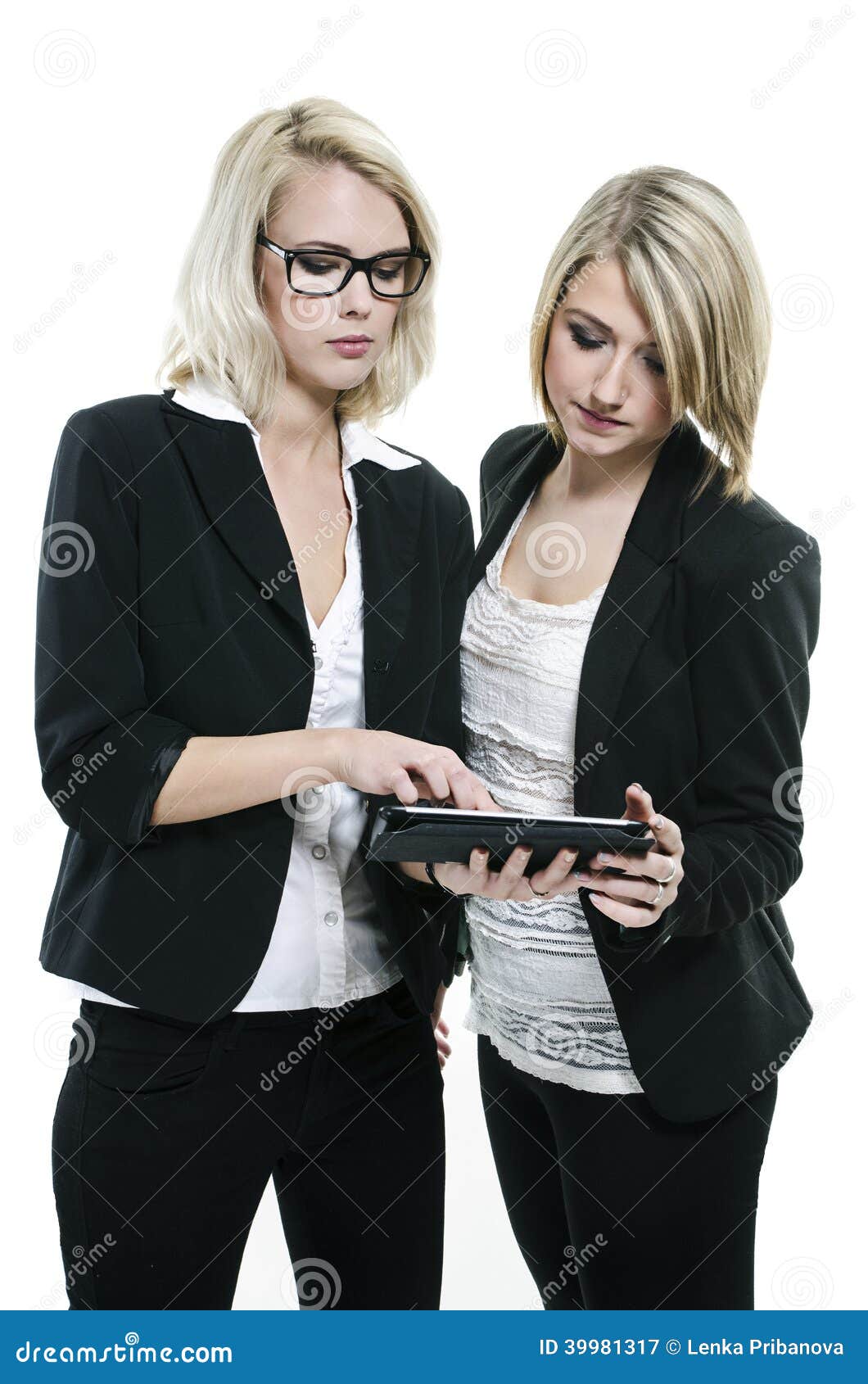 Two women planning stock image. Image of female, paper - 39981317