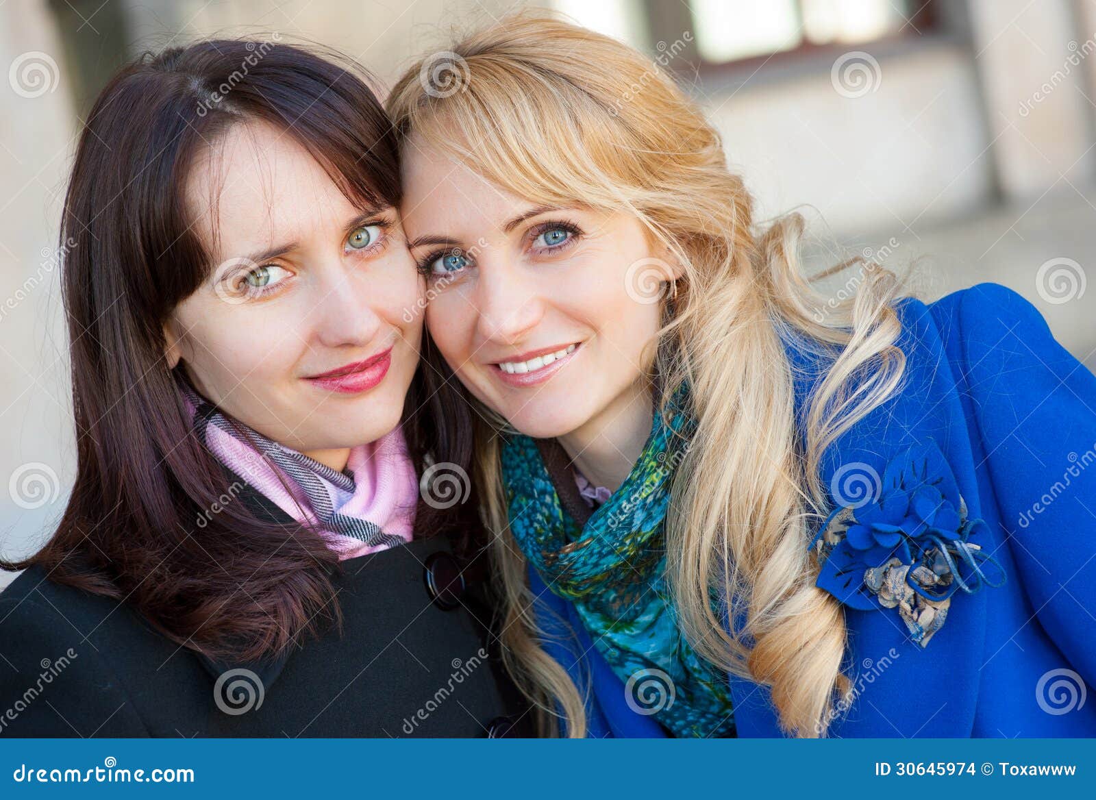 Two Women Portrait Outdoors Stock Photo - Image of together, smile ...