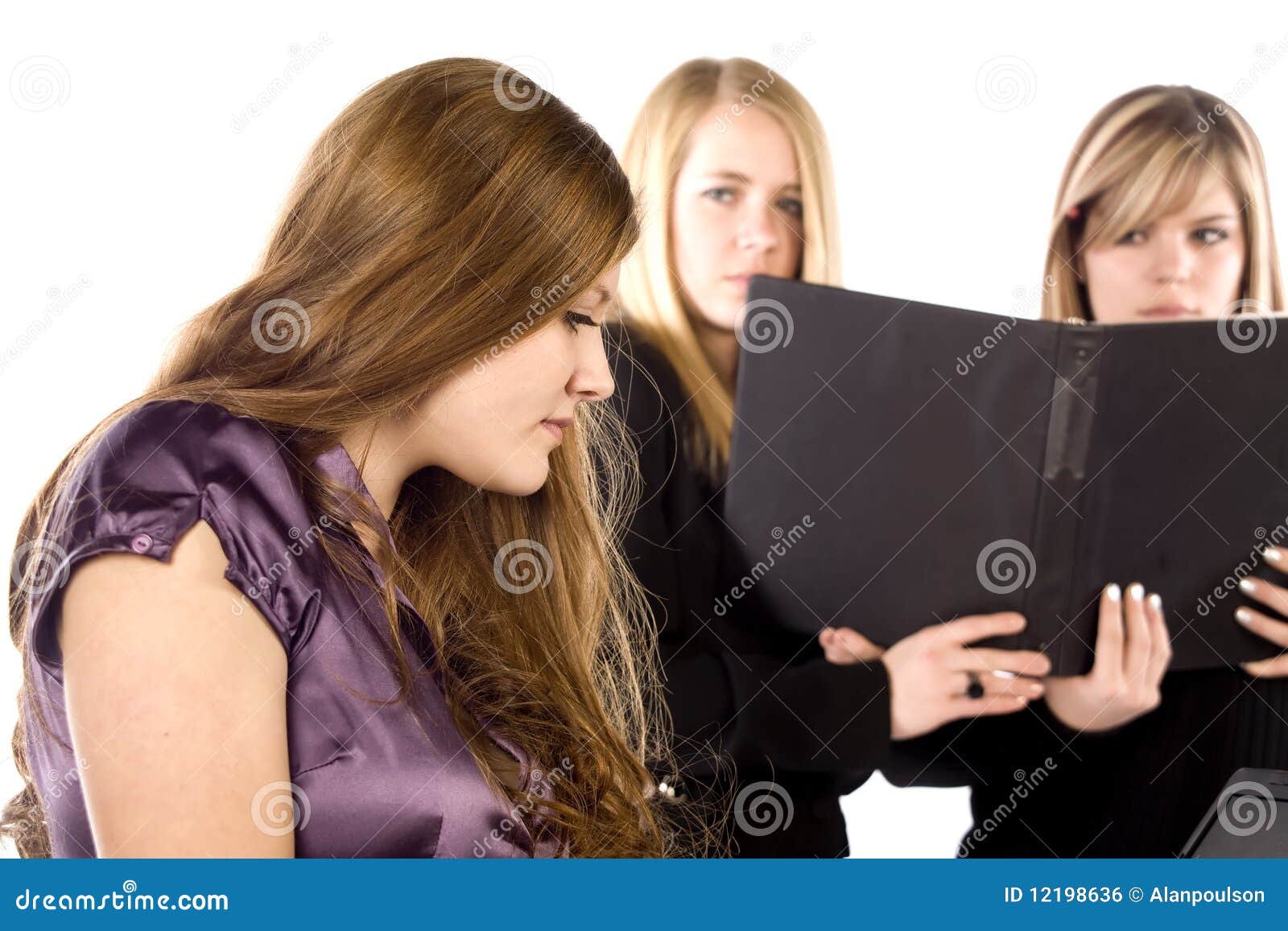 Two Women Scowling at Other Stock Photo - Image of communication ...