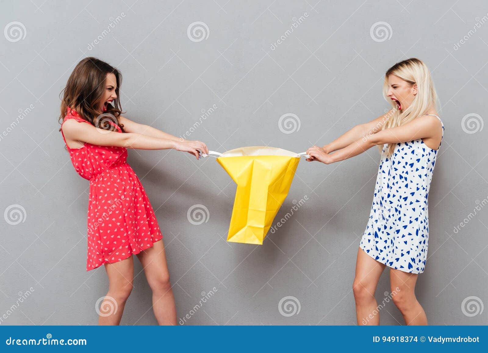 Two women sharing package stock photo. Image of holding - 94918374