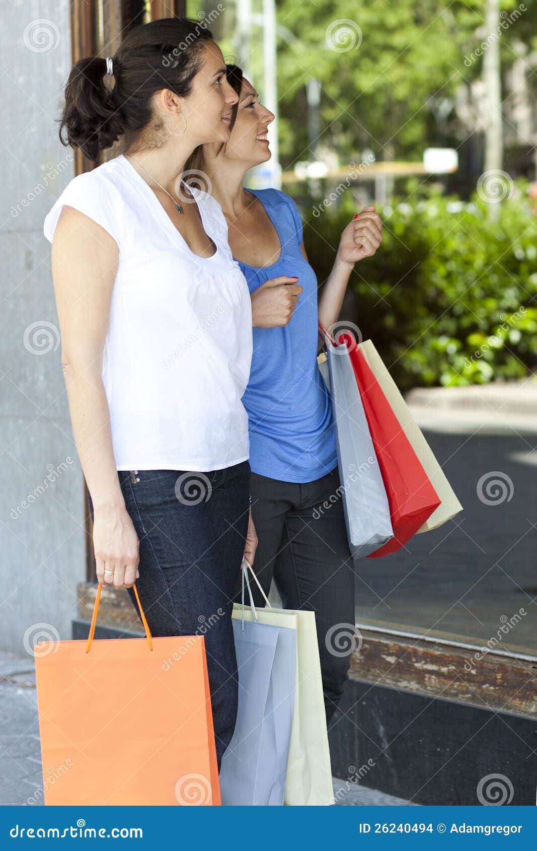 Two women shopping stock photo. Image of lady, shopaholic - 26240494