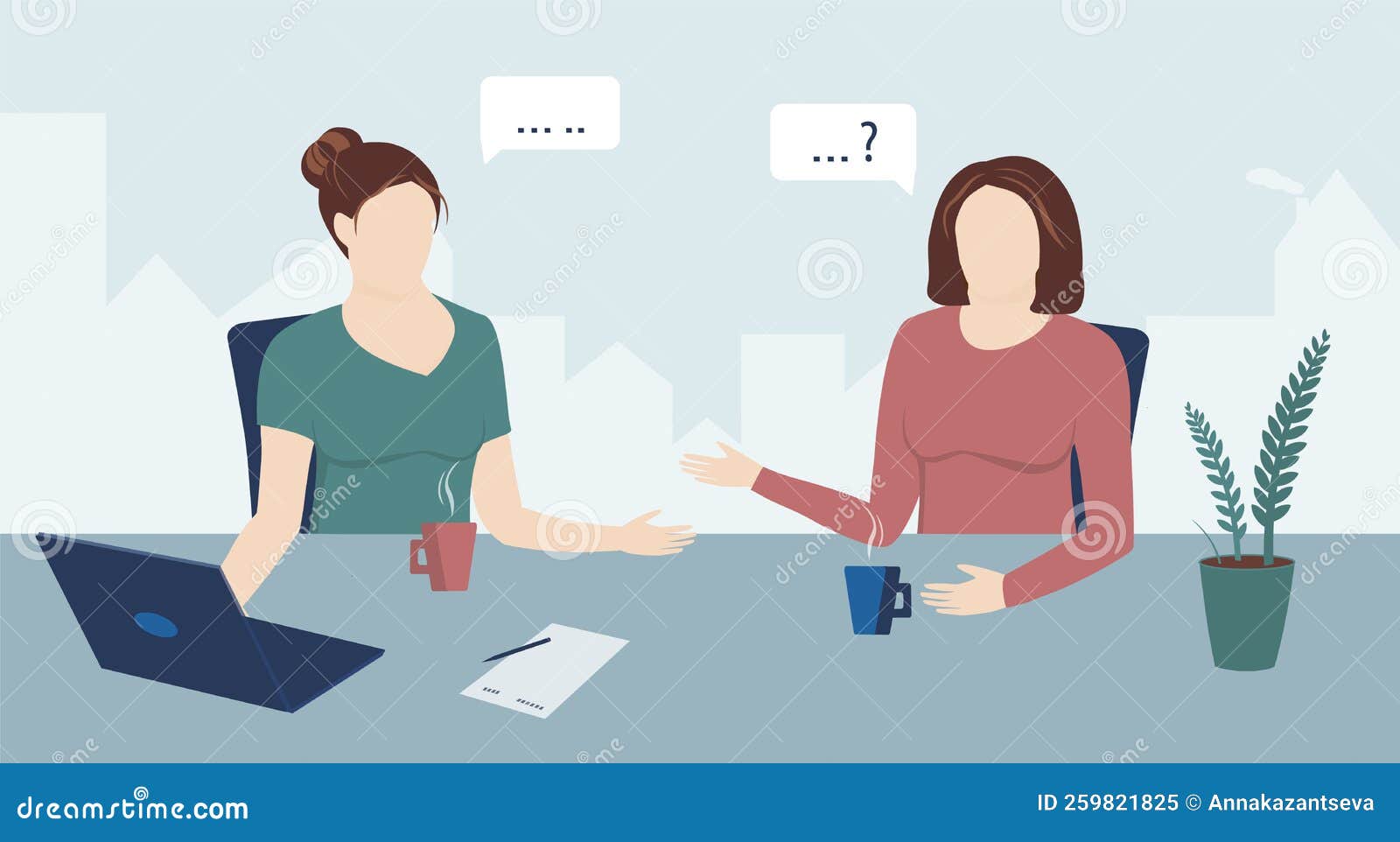 Two Women Speak and Discuss on Appointment at Office, Working Together ...