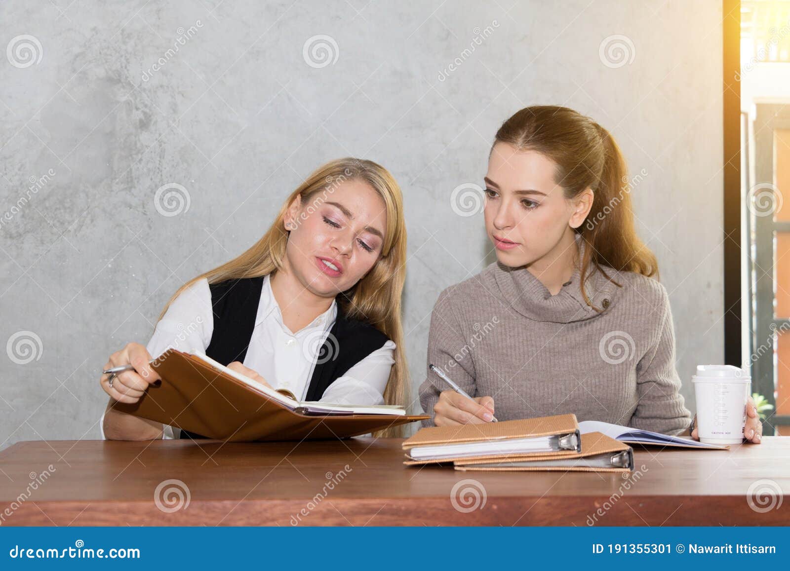 Two Women are Studying and Teaching Stock Image - Image of living ...
