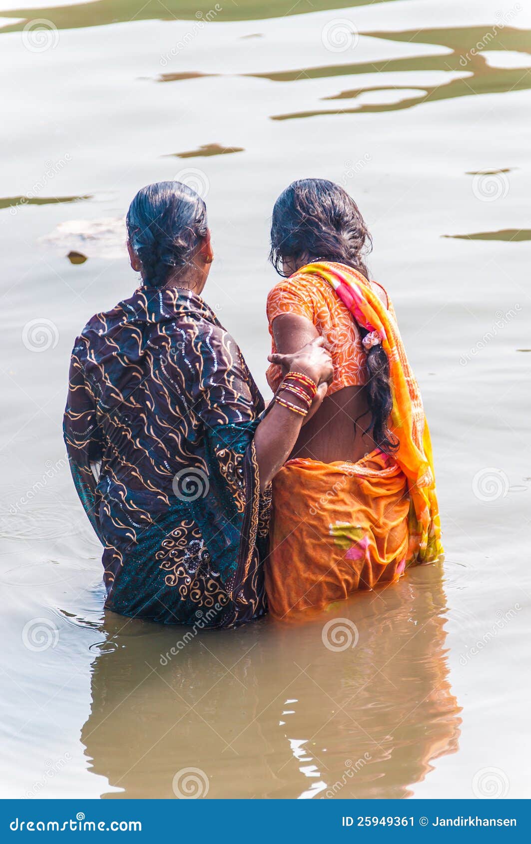 Two Women Take a Ritual Bath in the River Ganges Editorial Photo ...