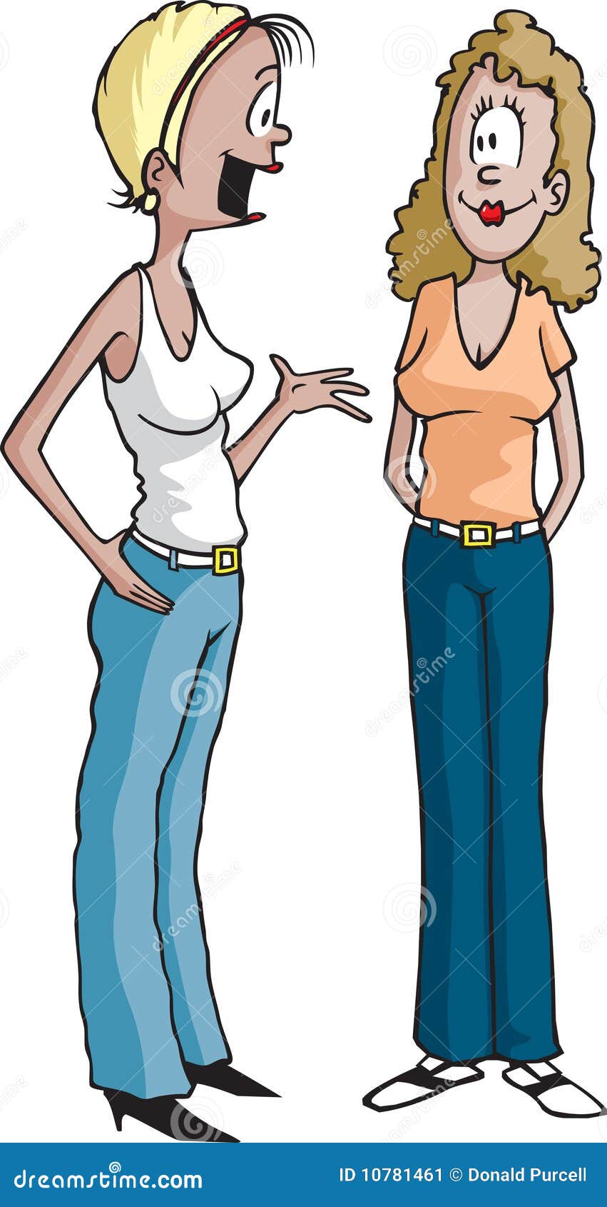 Two women talking stock vector. Illustration of conversing - 10781461