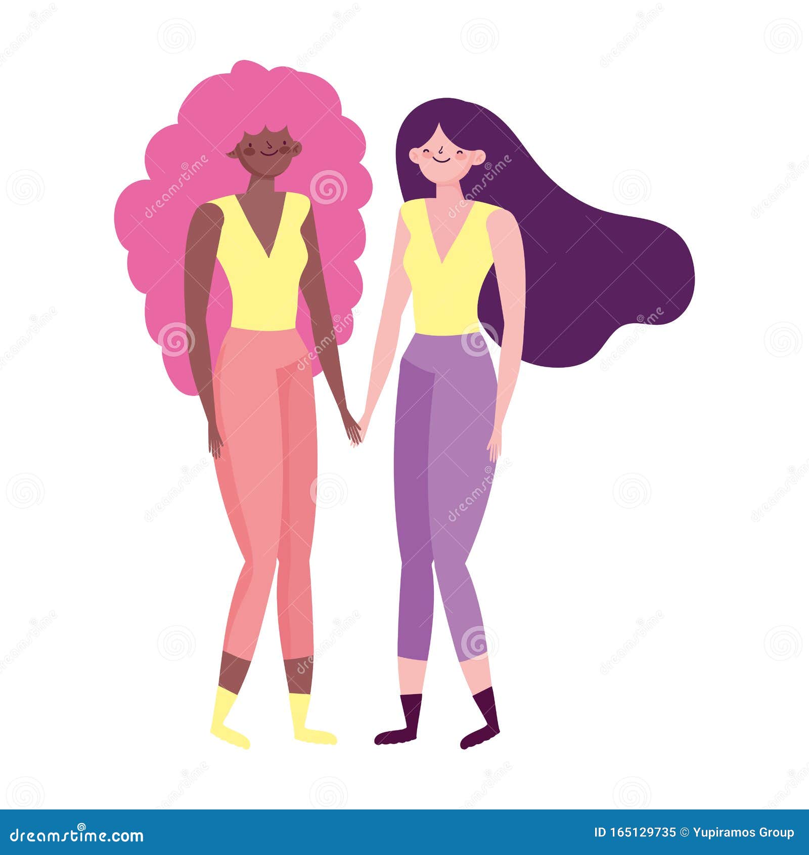 Two Women Together Friends Characters Stock Vector - Illustration of ...