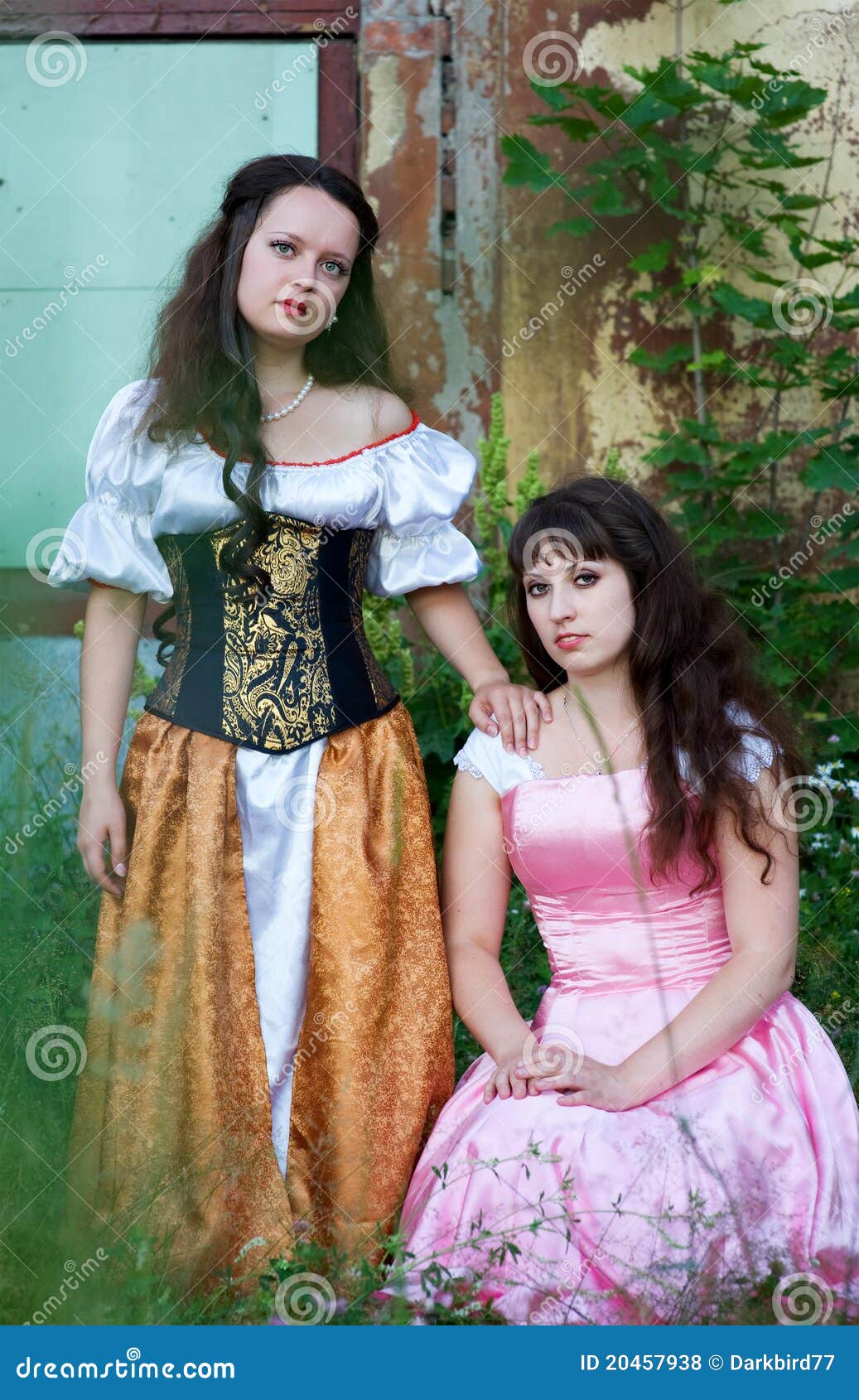Two Women in Vintage Dresses Stock Photo - Image of summer, retro: 20457938