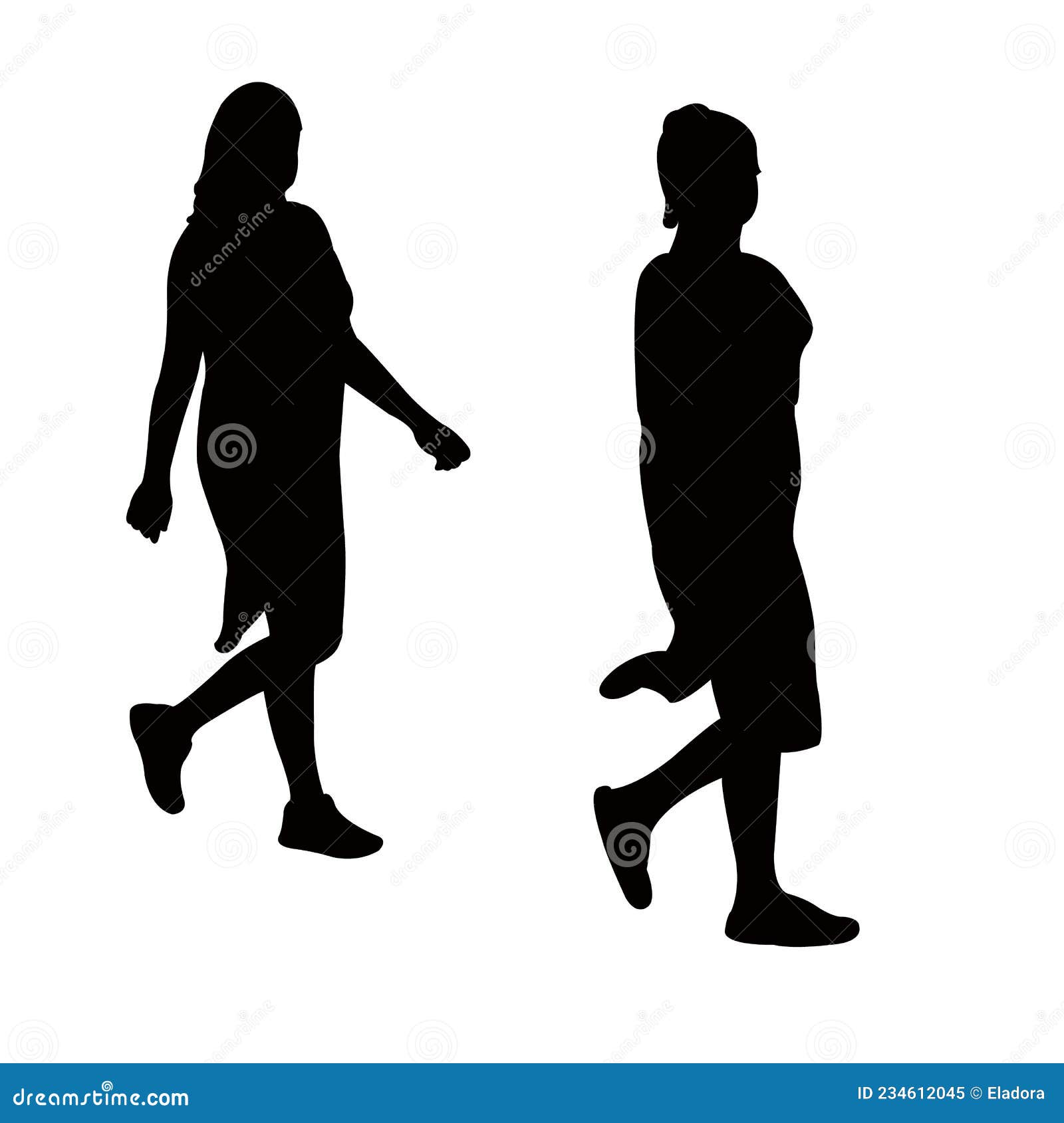Two Women Walking, Silhouette Vector Art Work Stock Vector ...