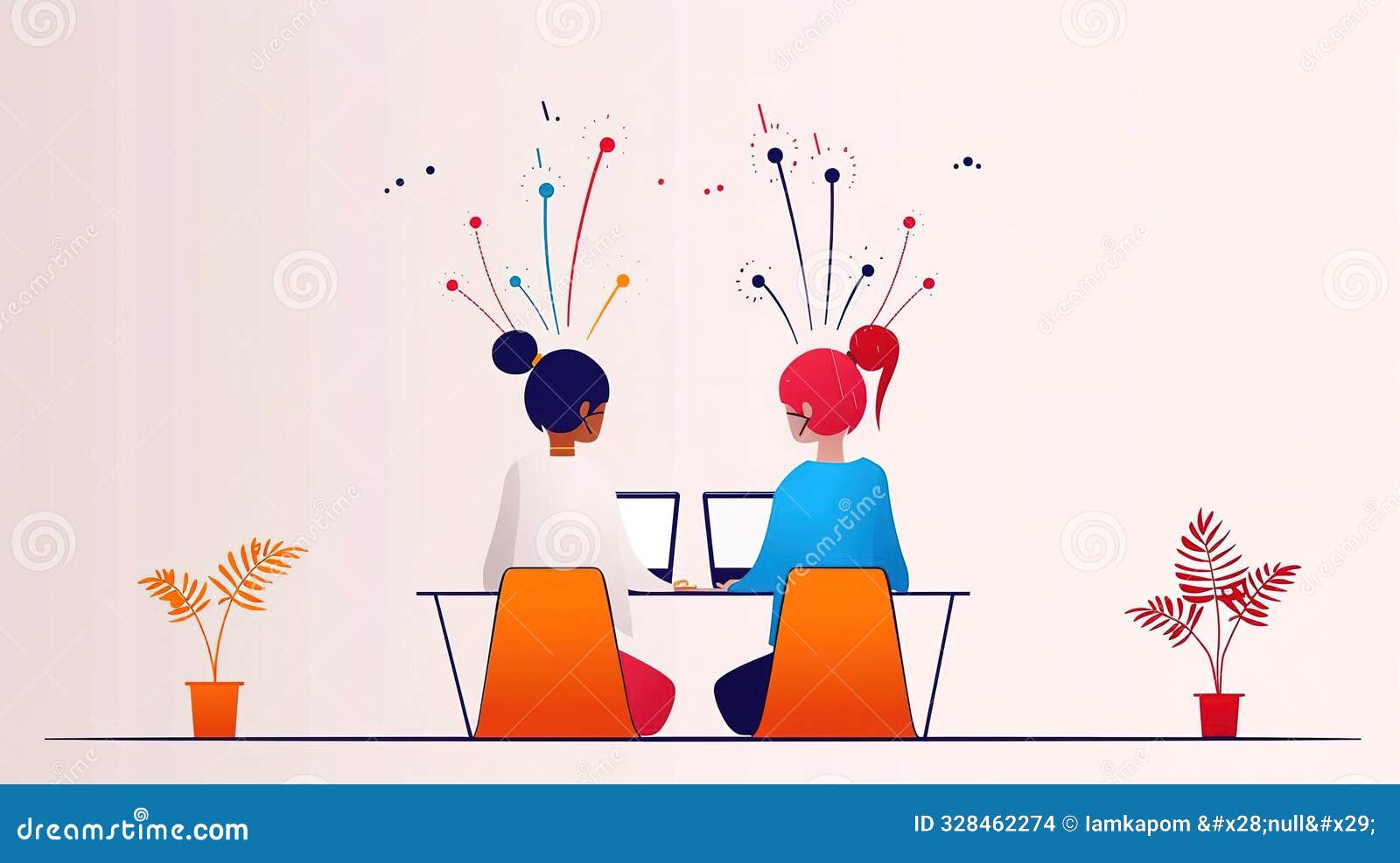 Brainstorming For Ideas. Work Meeting. Debating Or Team Communication ...