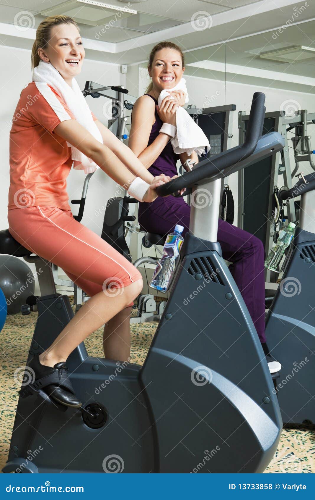 Two Women Working Out stock photo. Image of smile, loose - 13733858