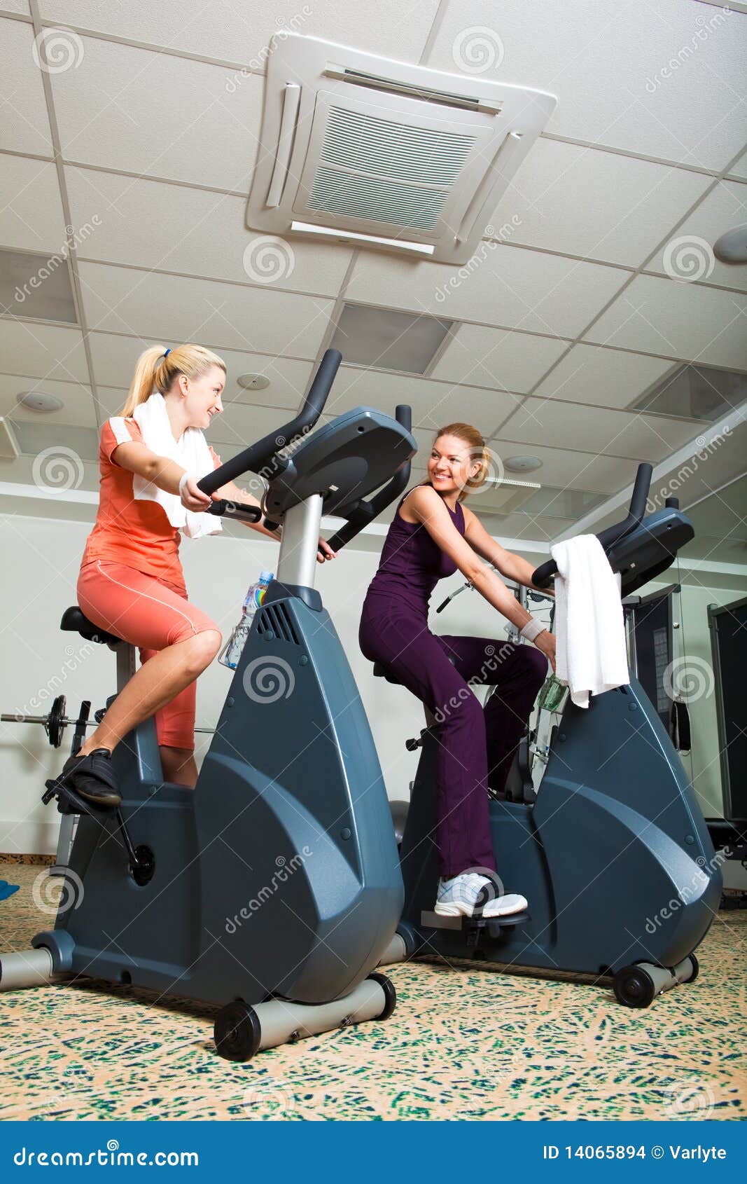 Two Women Working Out stock photo. Image of friends, pretty - 14065894