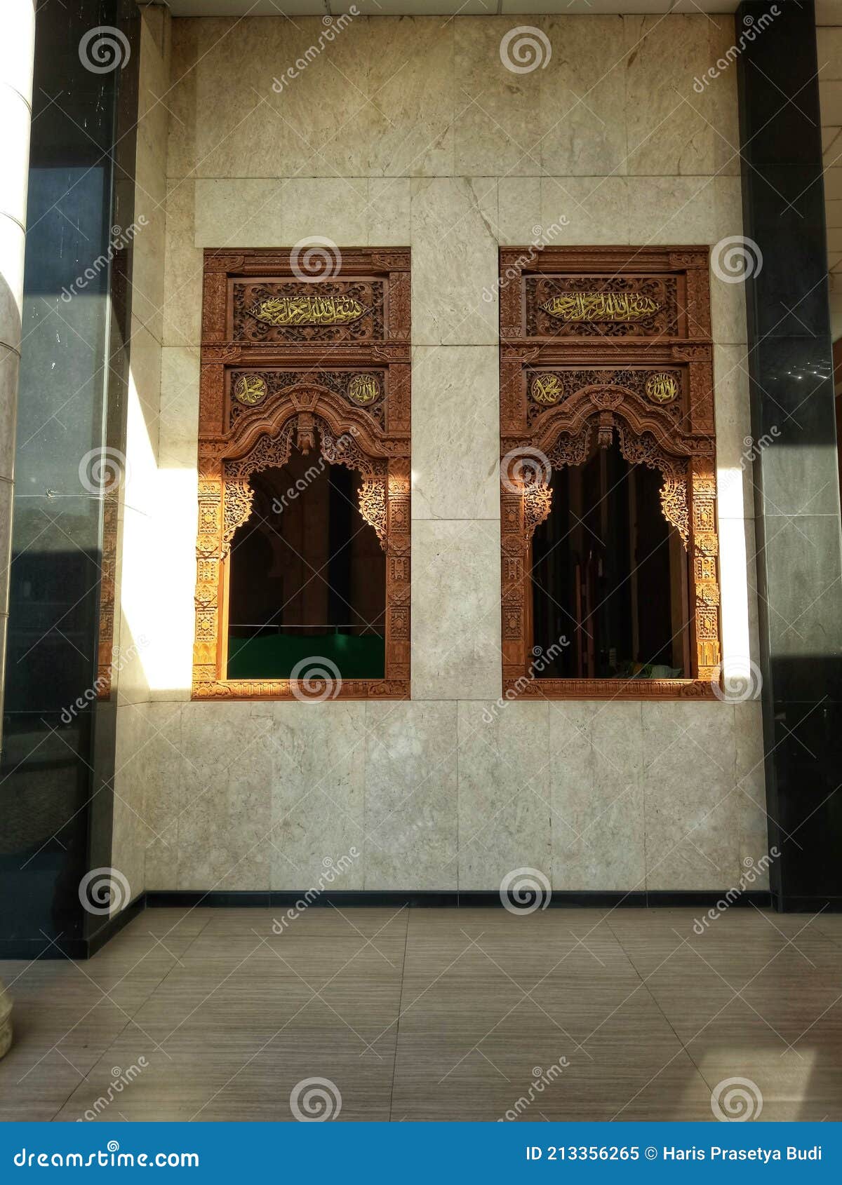 Two Wood Carving Windows that Open in a Mosque Stock Image - Image of ...