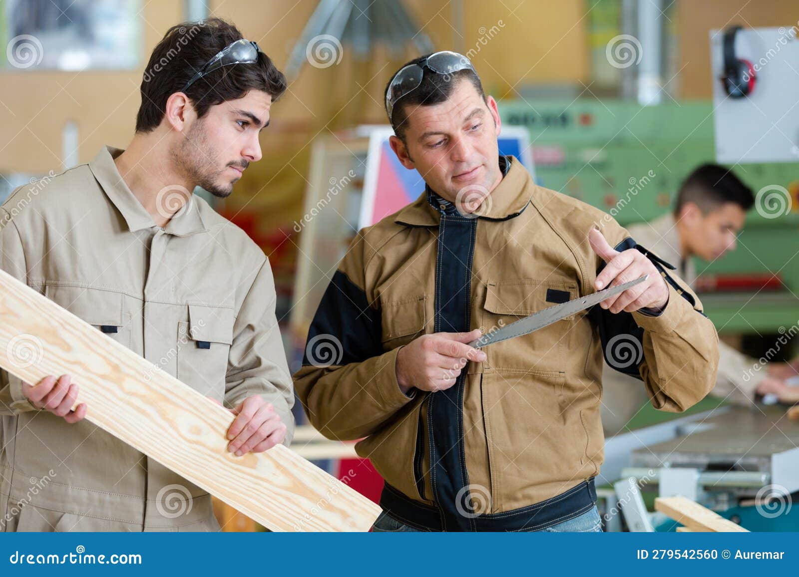 Two Wood Designer Working with Laptop in Workshop Stock Photo - Image of twopeople, wooden ...