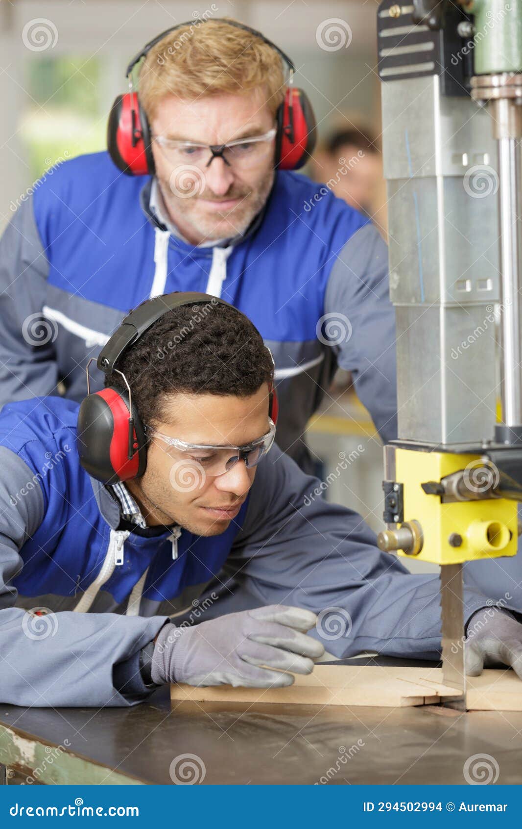 Two Wood Workers in Carpentry Cutting Boards Stock Photo - Image of ...