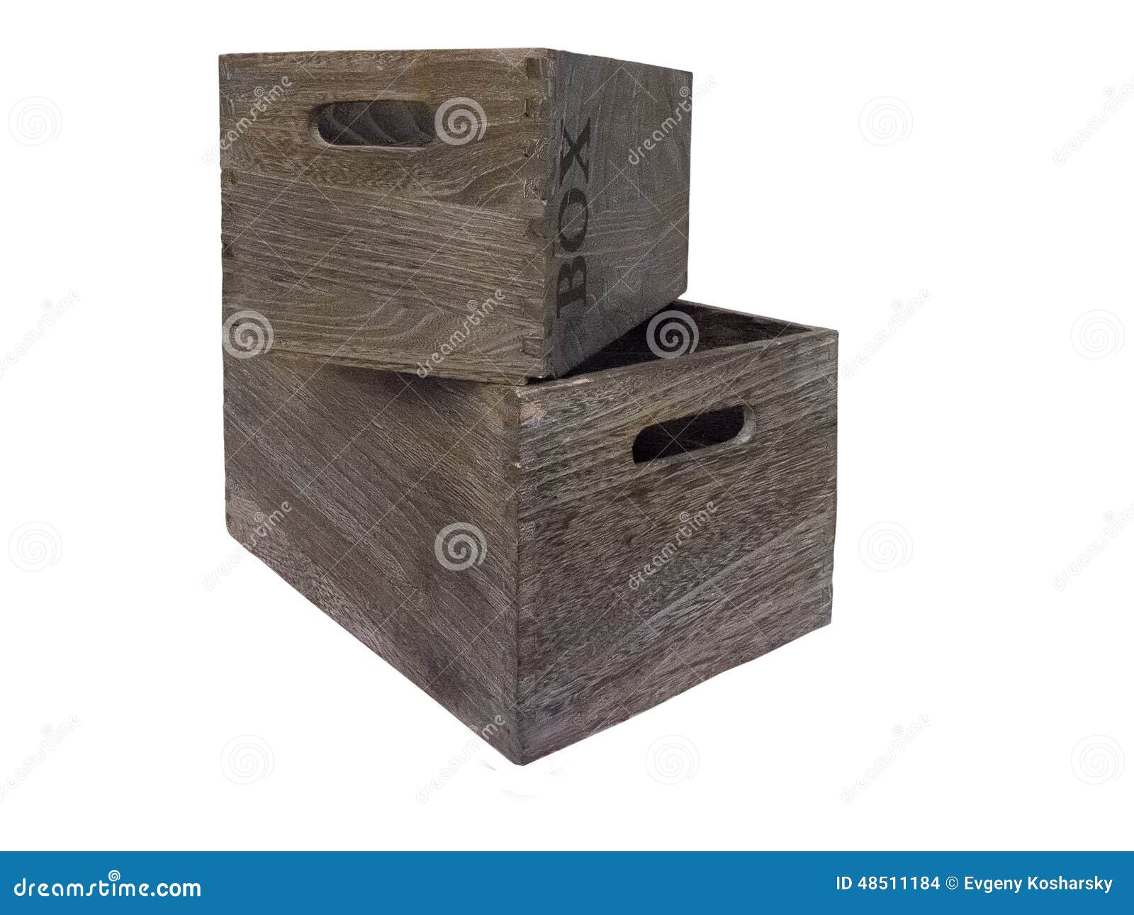 Two wooden boxes. stock photo. Image of cube, square - 48511184