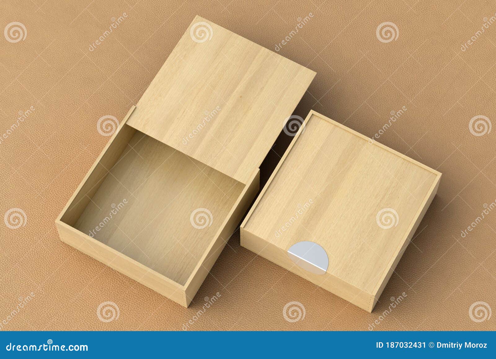 Two Wooden Boxes with Sliding Lid Stock Illustration - Illustration of ...