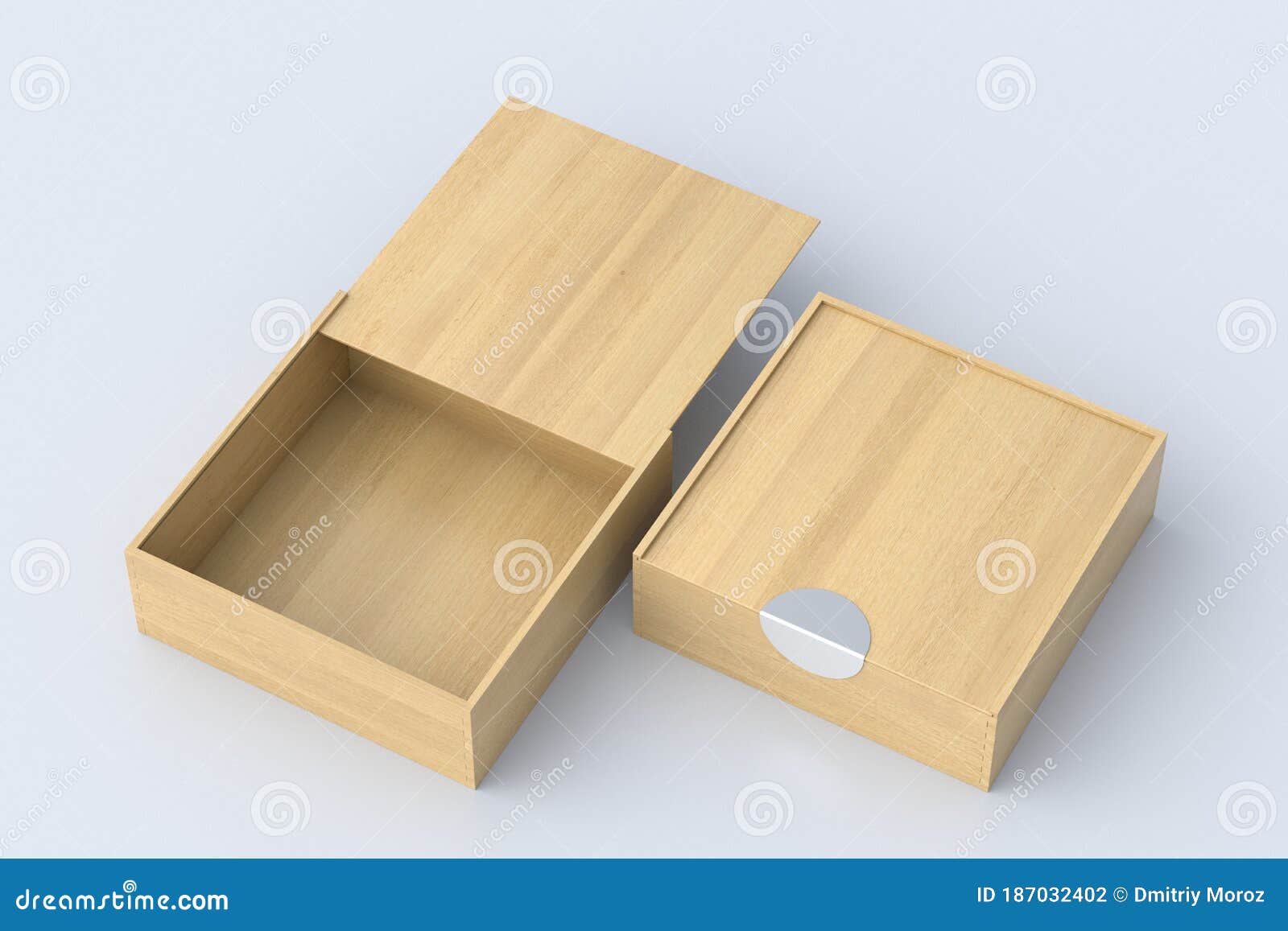 Two Wooden Boxes with Sliding Lid Stock Illustration - Illustration of ...