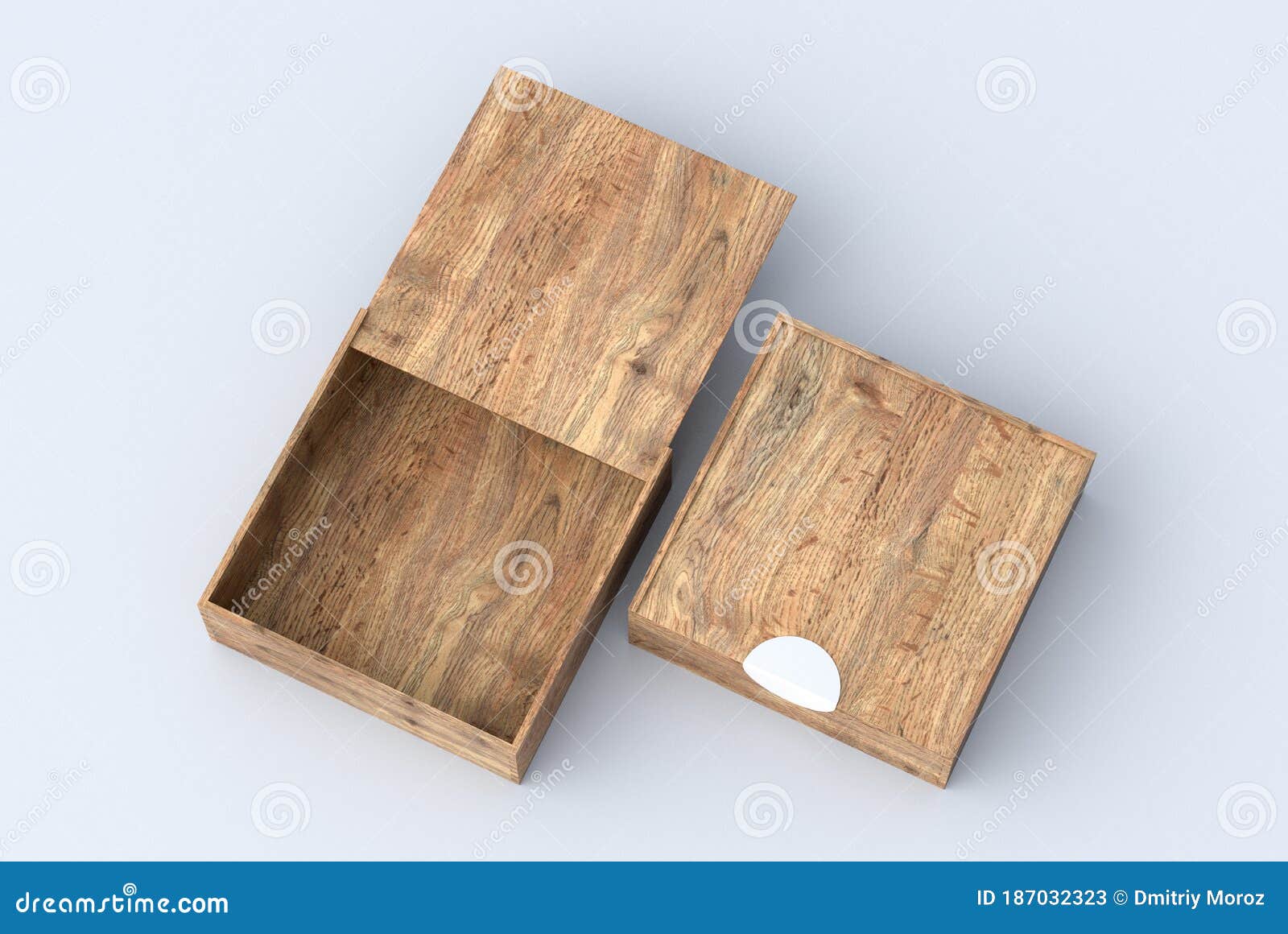 Two Wooden Boxes with Sliding Lid Stock Illustration - Illustration of ...
