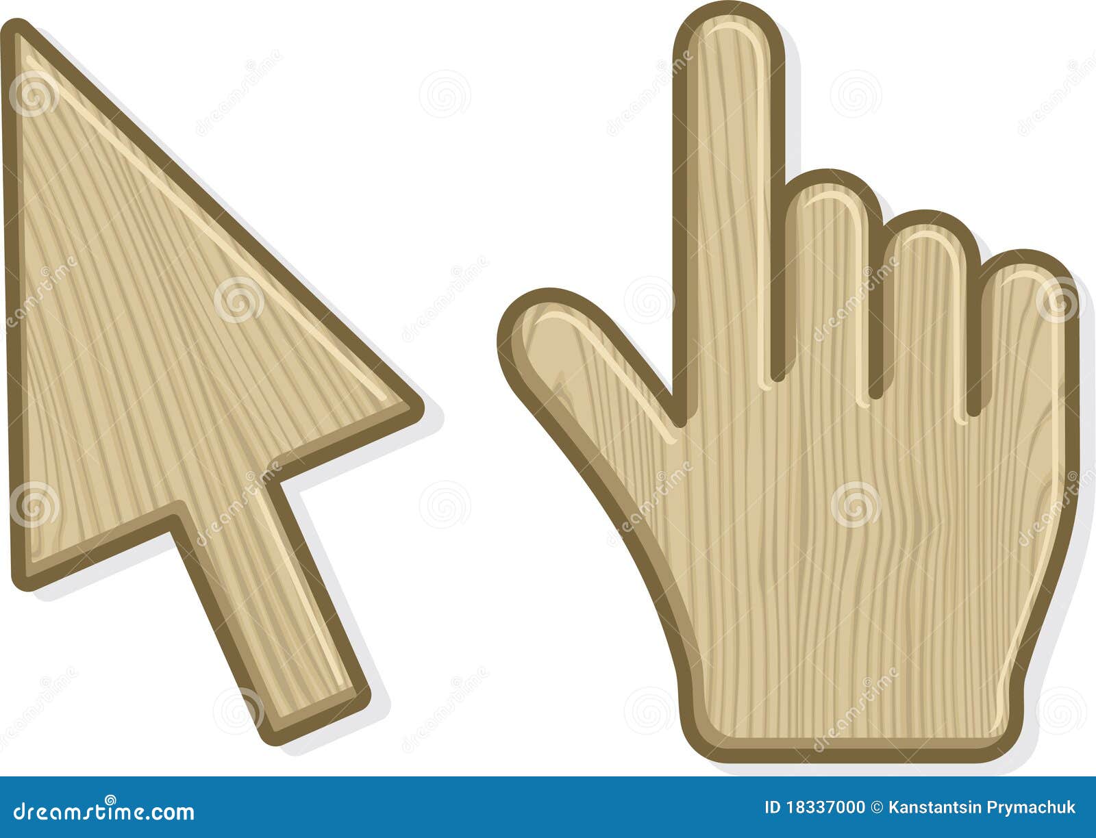 Two wooden cursors stock vector. Illustration of wood - 18337000