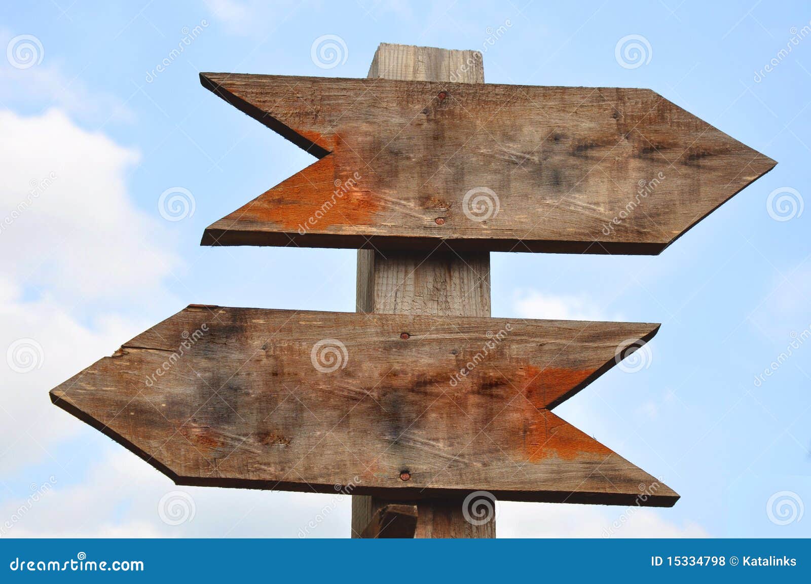 Two wooden Direction Signs stock photo. Image of ways - 15334798