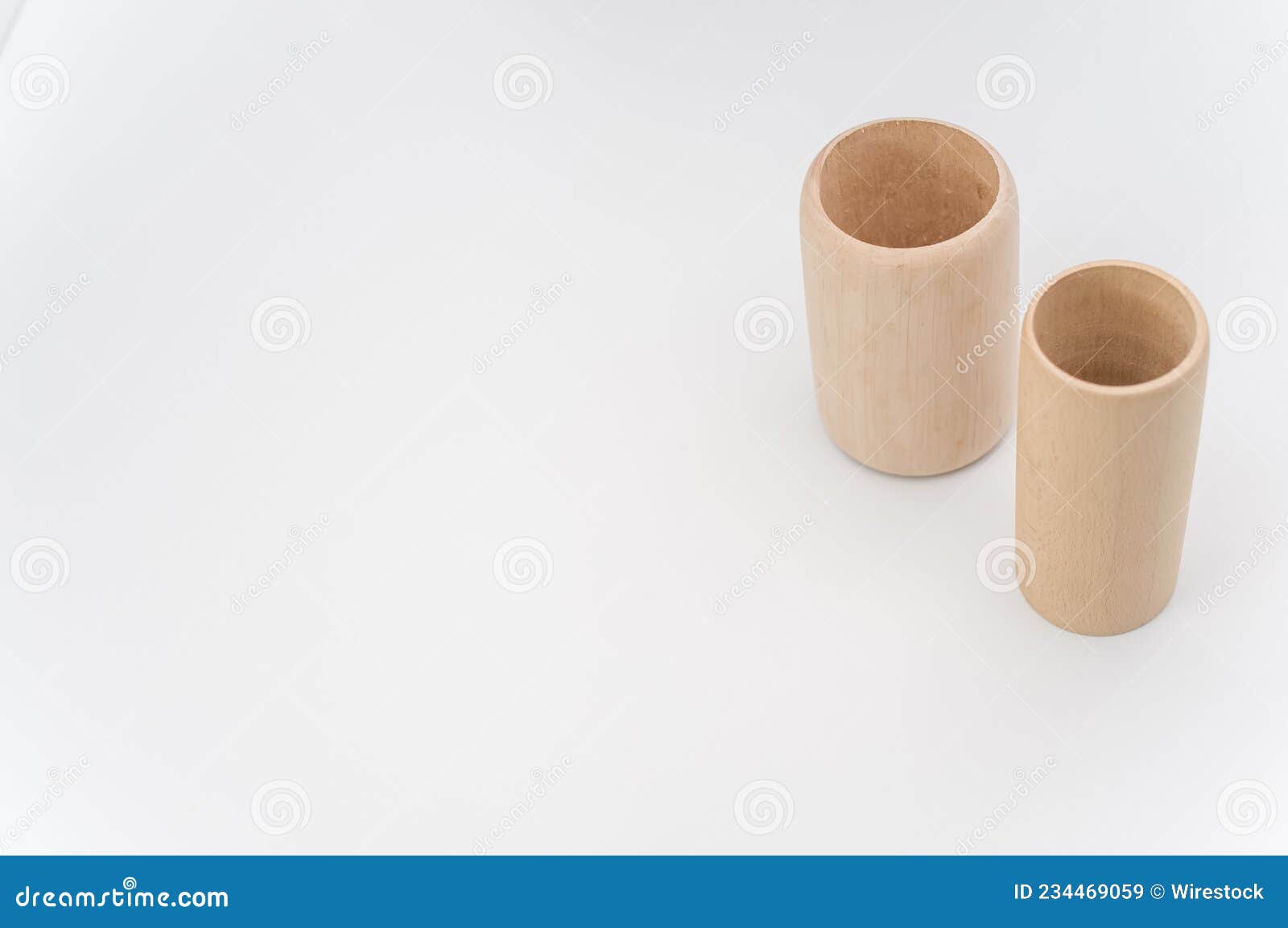 Two Wooden Empty Pen Holder on a White Background Stock Image - Image ...
