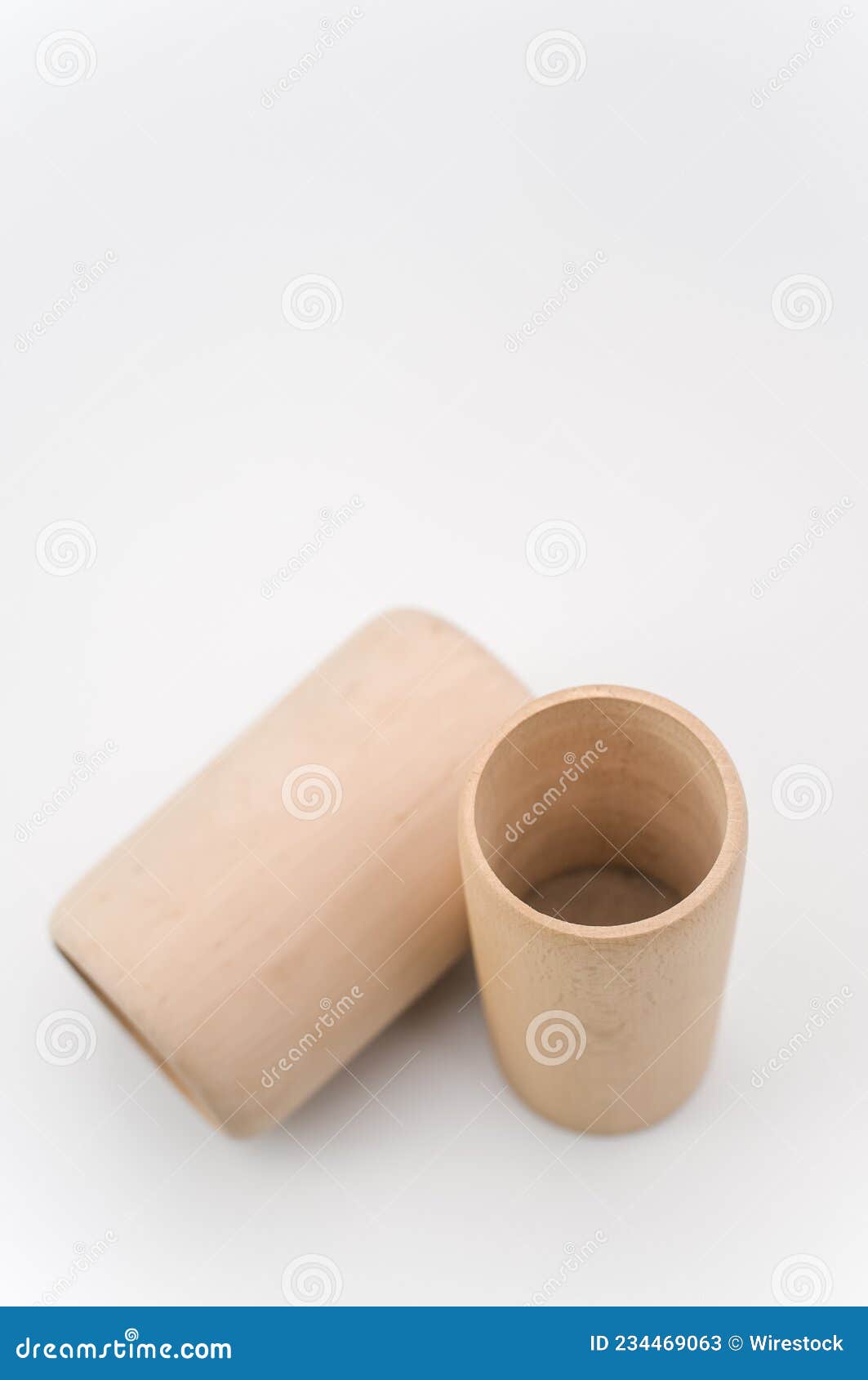 Two Wooden Empty Pen Holder on a White Background Stock Image - Image ...