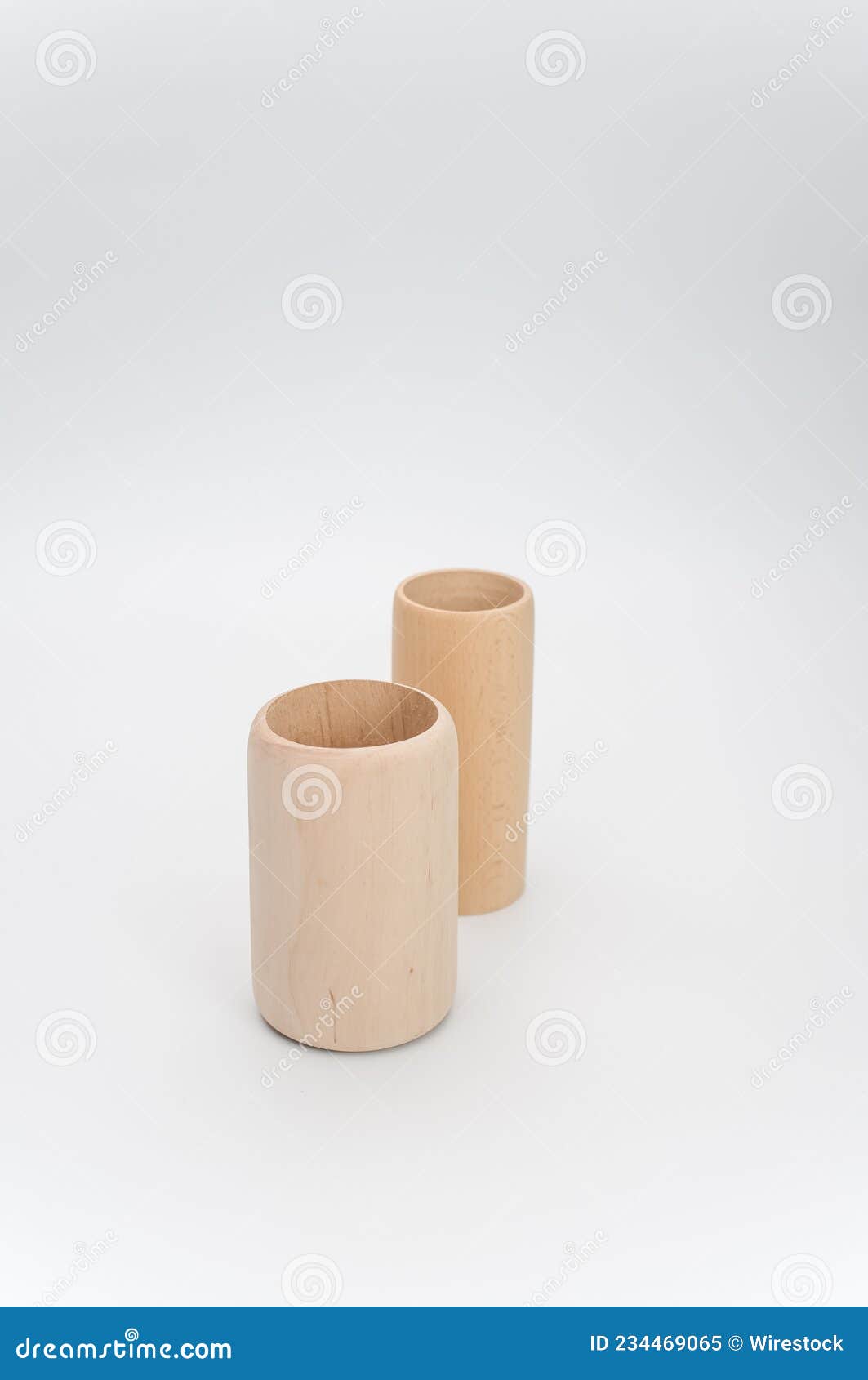 Two Wooden Empty Pen Holder on a White Background Stock Image - Image ...