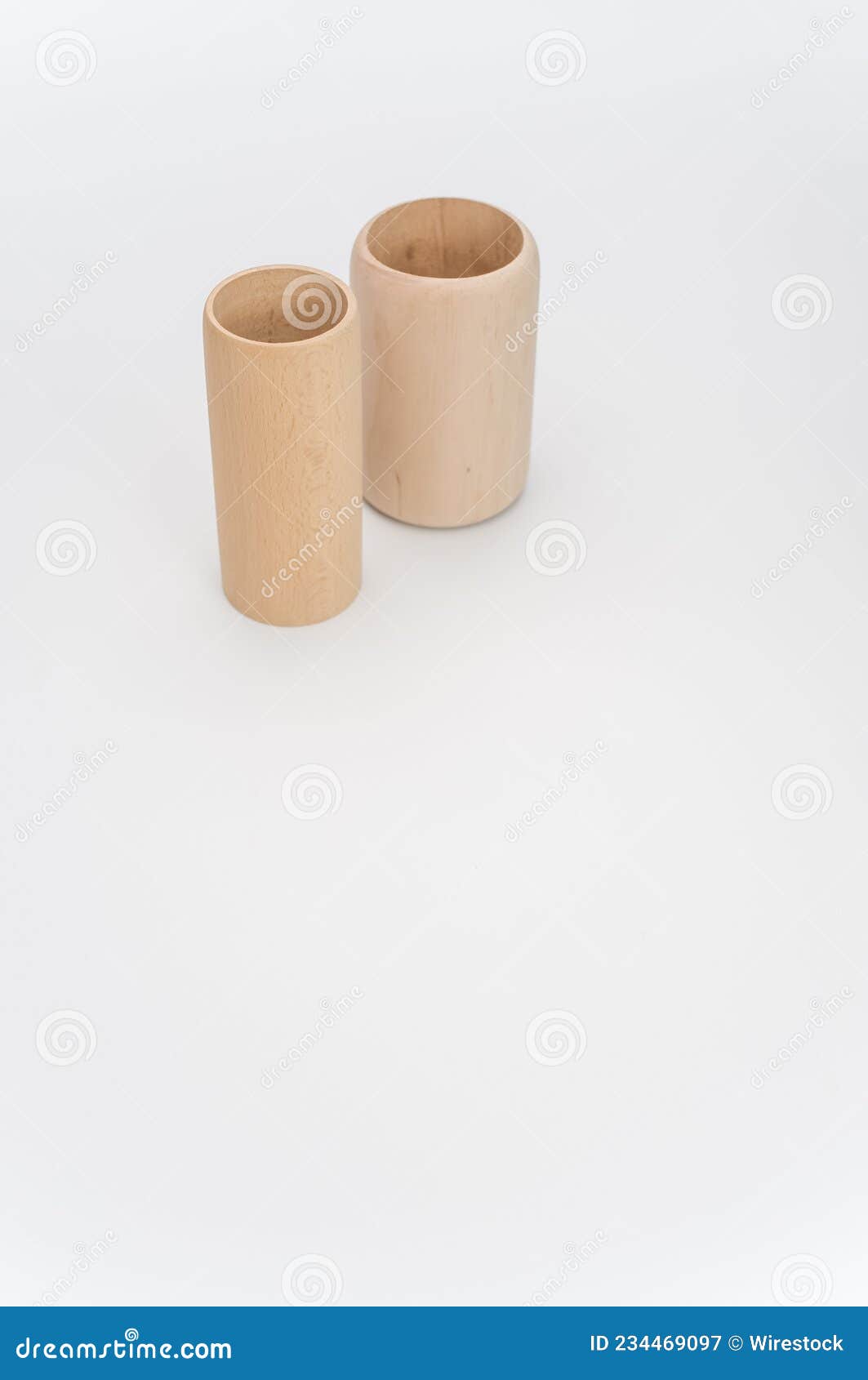 Two Wooden Empty Pen Holder on a White Background Stock Image - Image ...