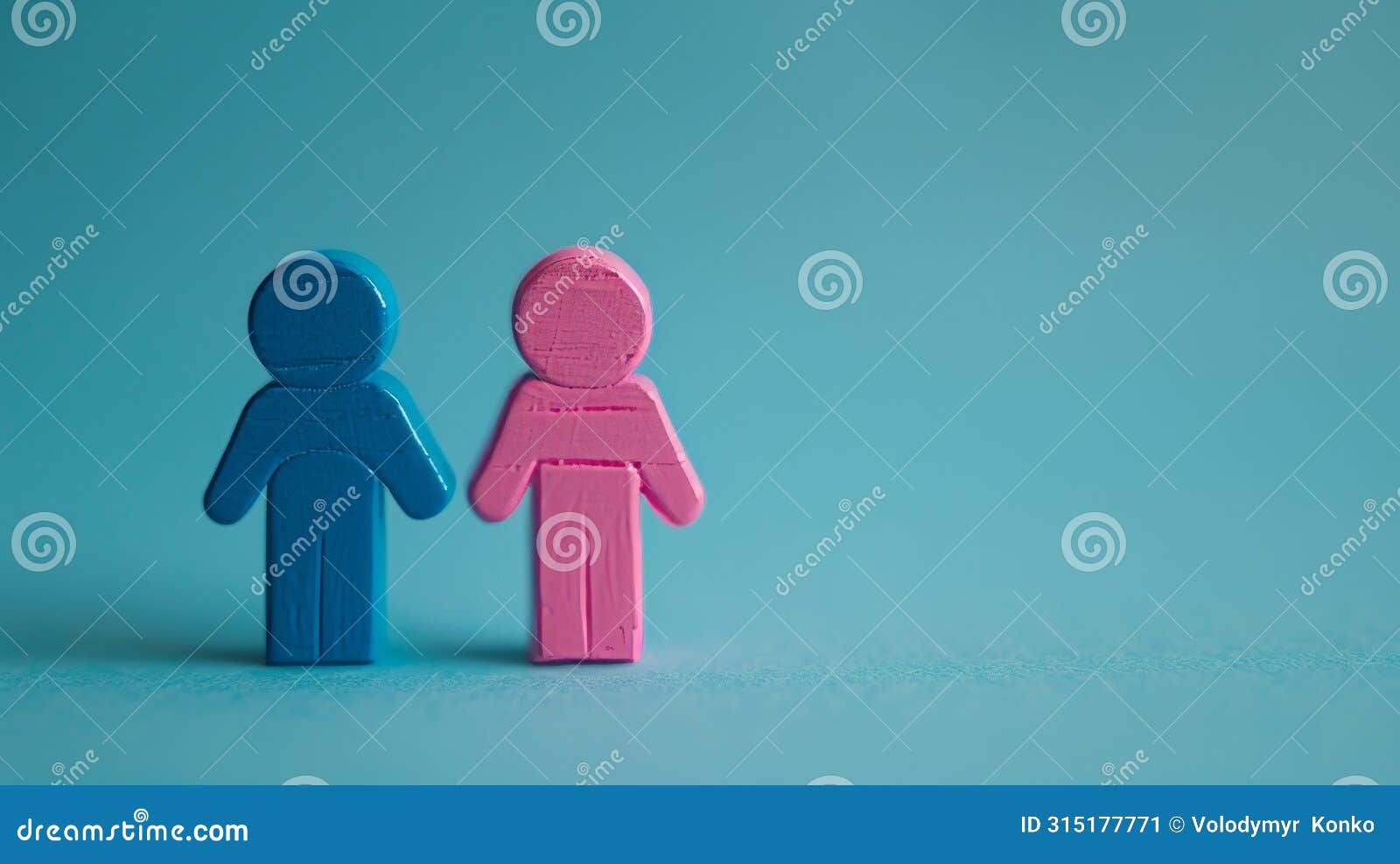 Two Wooden Figures Standing Side by Side Stock Image - Image of natural ...