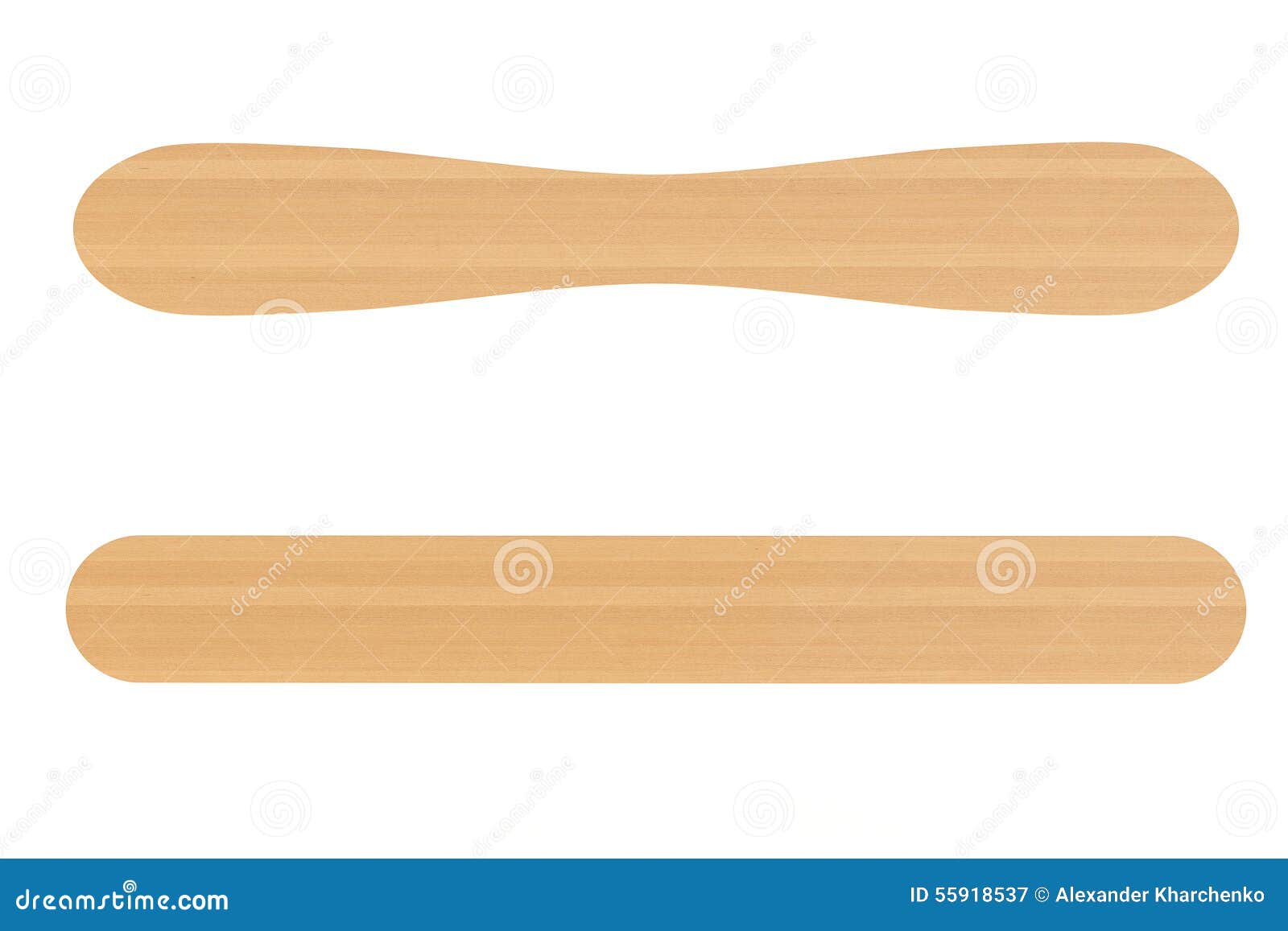 Two Wooden Ice Cream Sticks Stock Image - Image of isolate, blank: 55918537