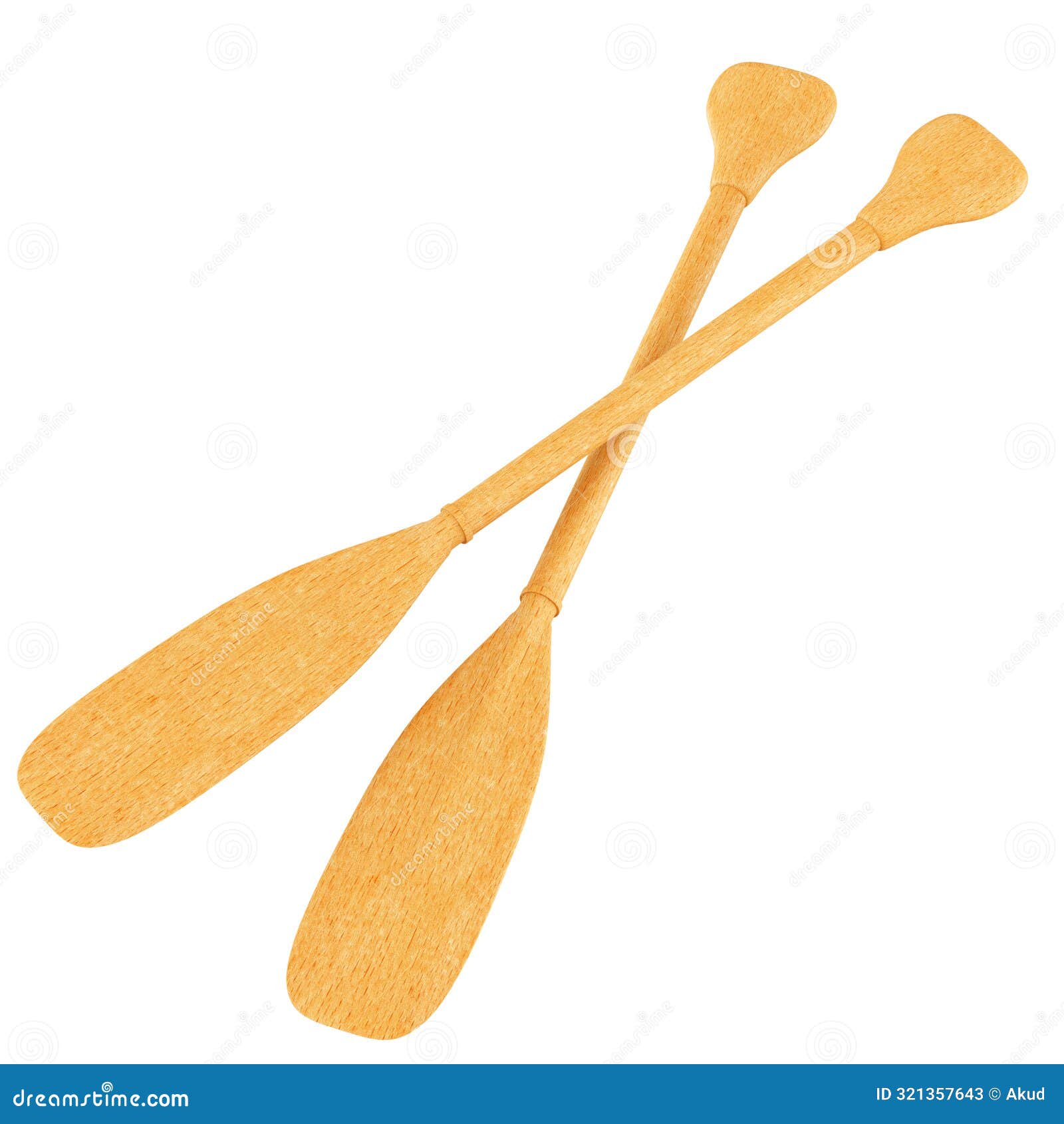 Two Wooden Paddles Isolated on White Background Stock Illustration ...