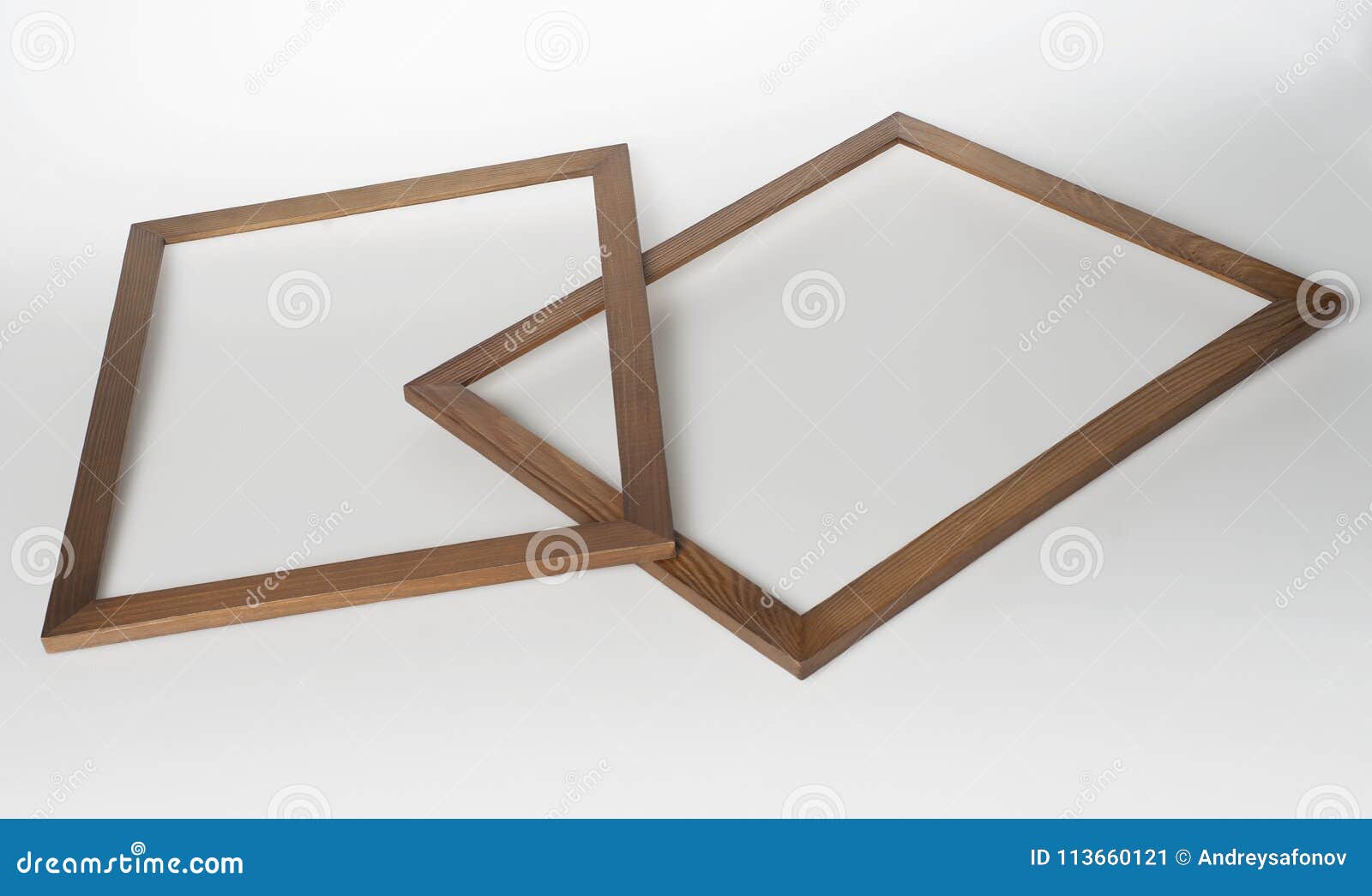 Two Wooden Photo Frames on a White Background Stock Image - Image of ...