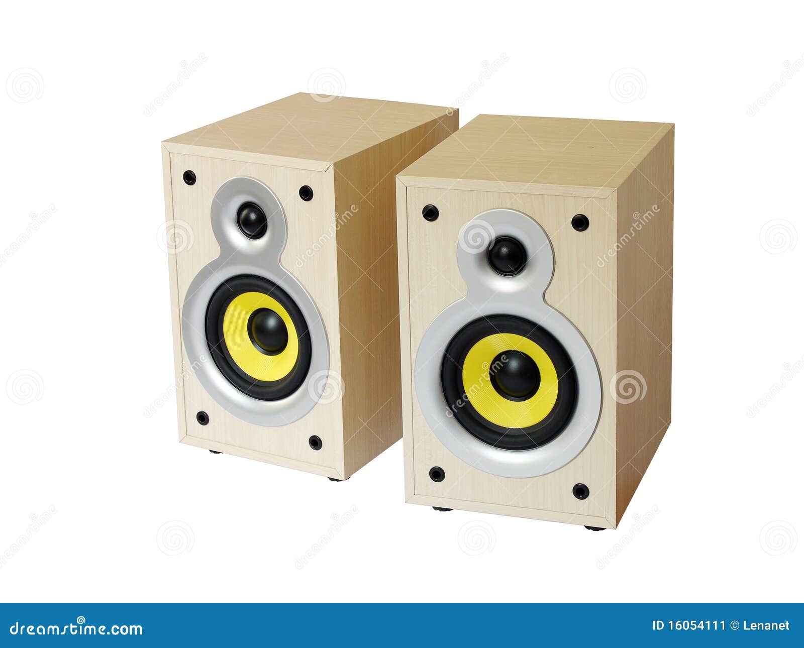 Two wooden speakers stock image. Image of equipment, loud - 16054111