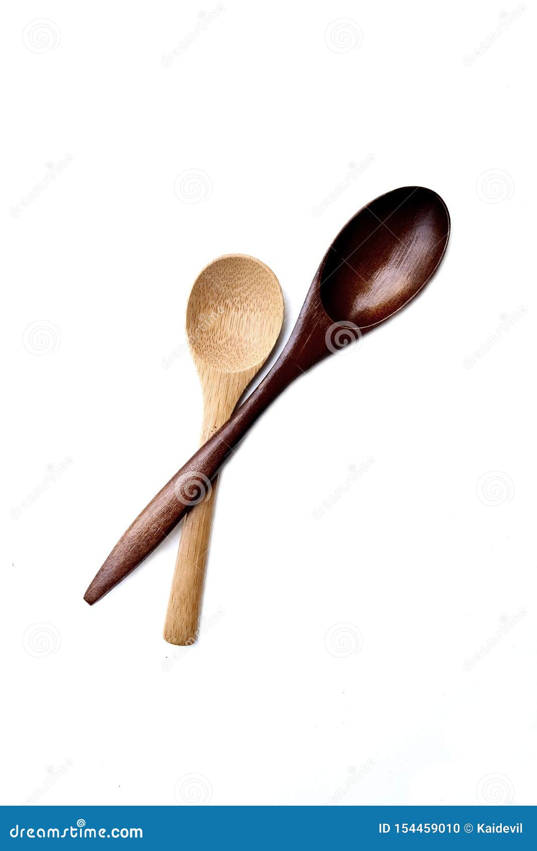 Two Wooden Spoon on White Background Stock Photo - Image of kitchen ...